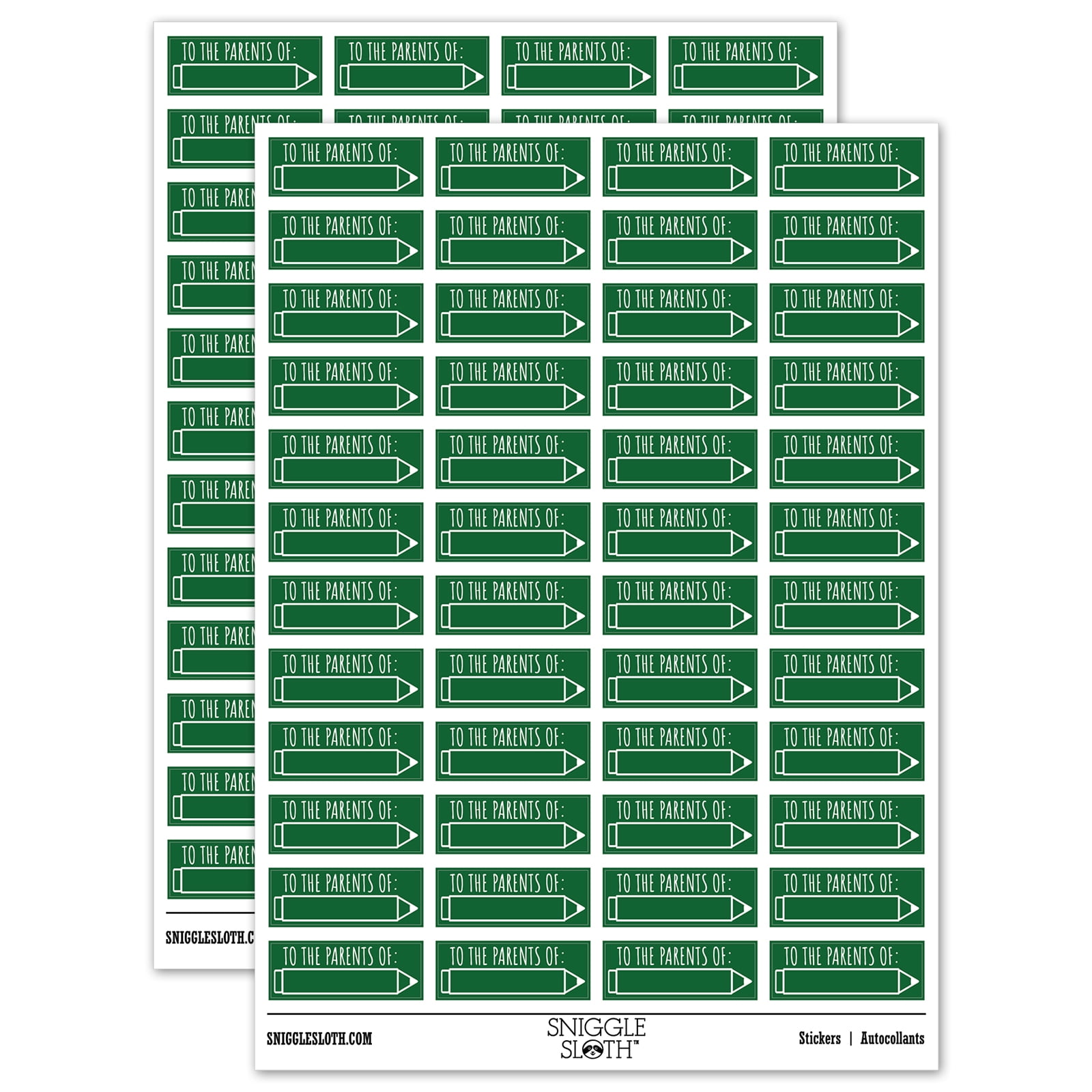 To the Parents Of Signature School Teacher Pencil Fill-in Sticker Set ...