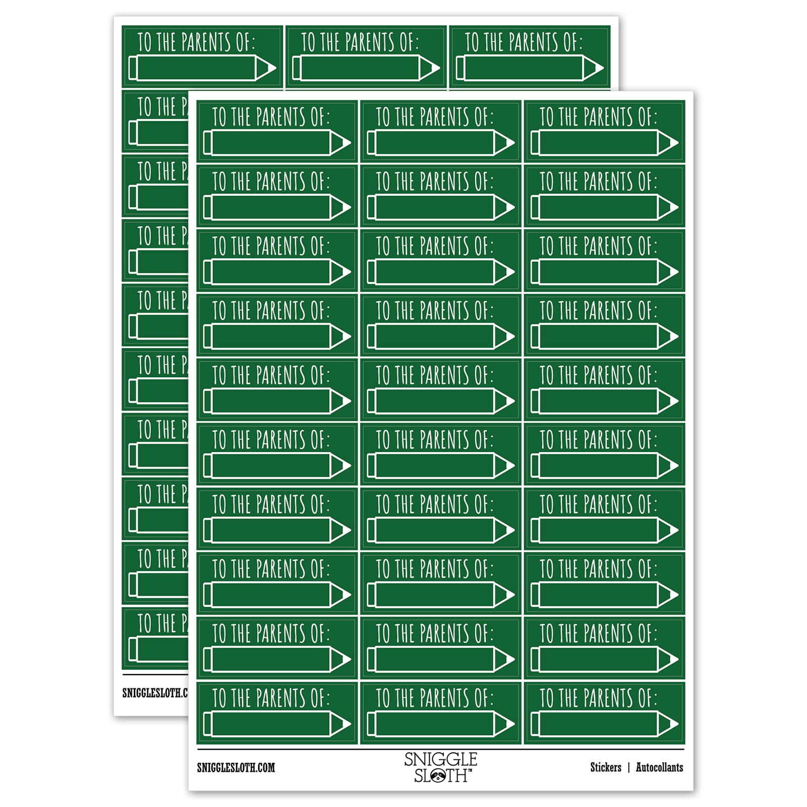 To the Parents Of Signature School Teacher Pencil Fill-in Sticker Set ...