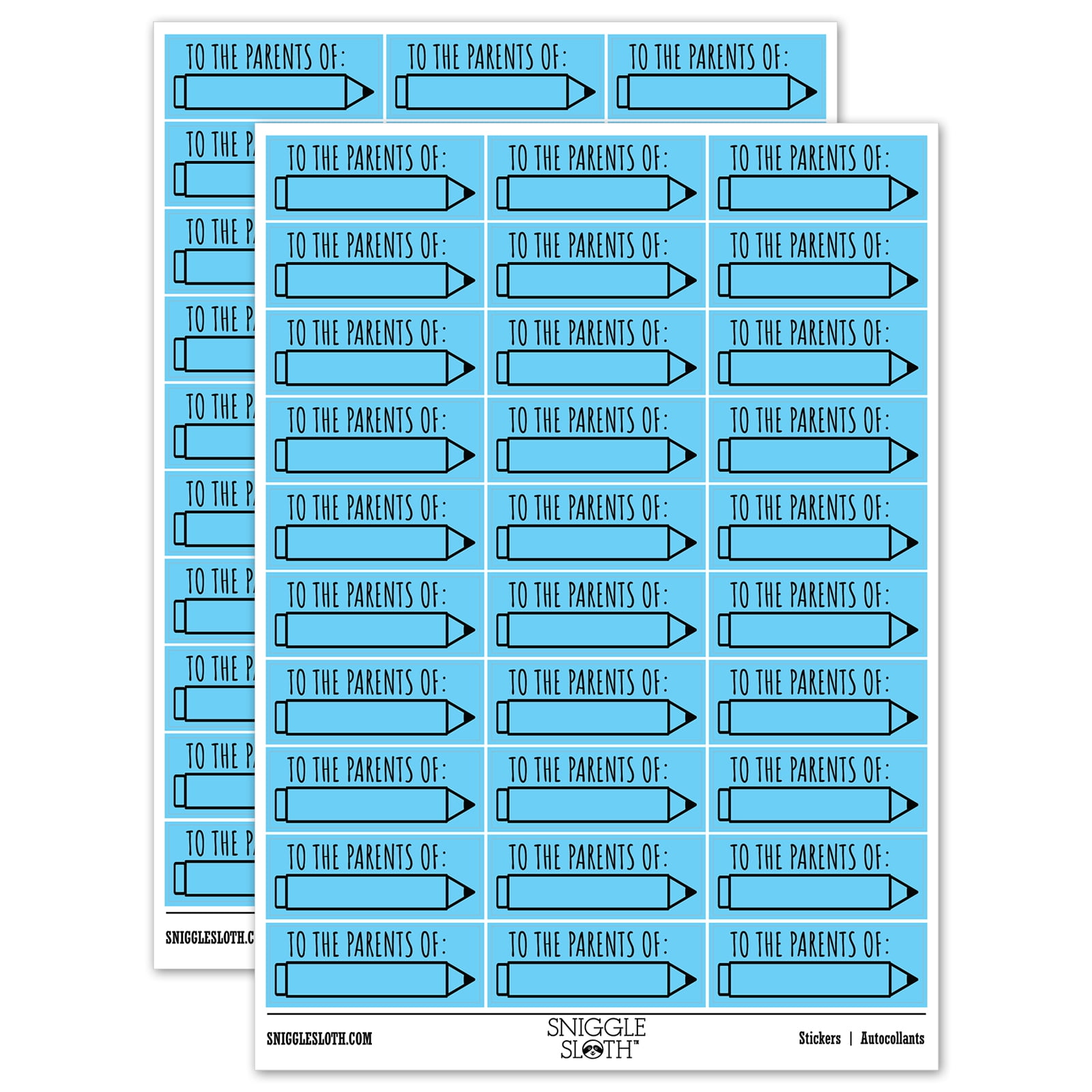 To the Parents Of Signature School Teacher Pencil Fill-in Sticker Set ...