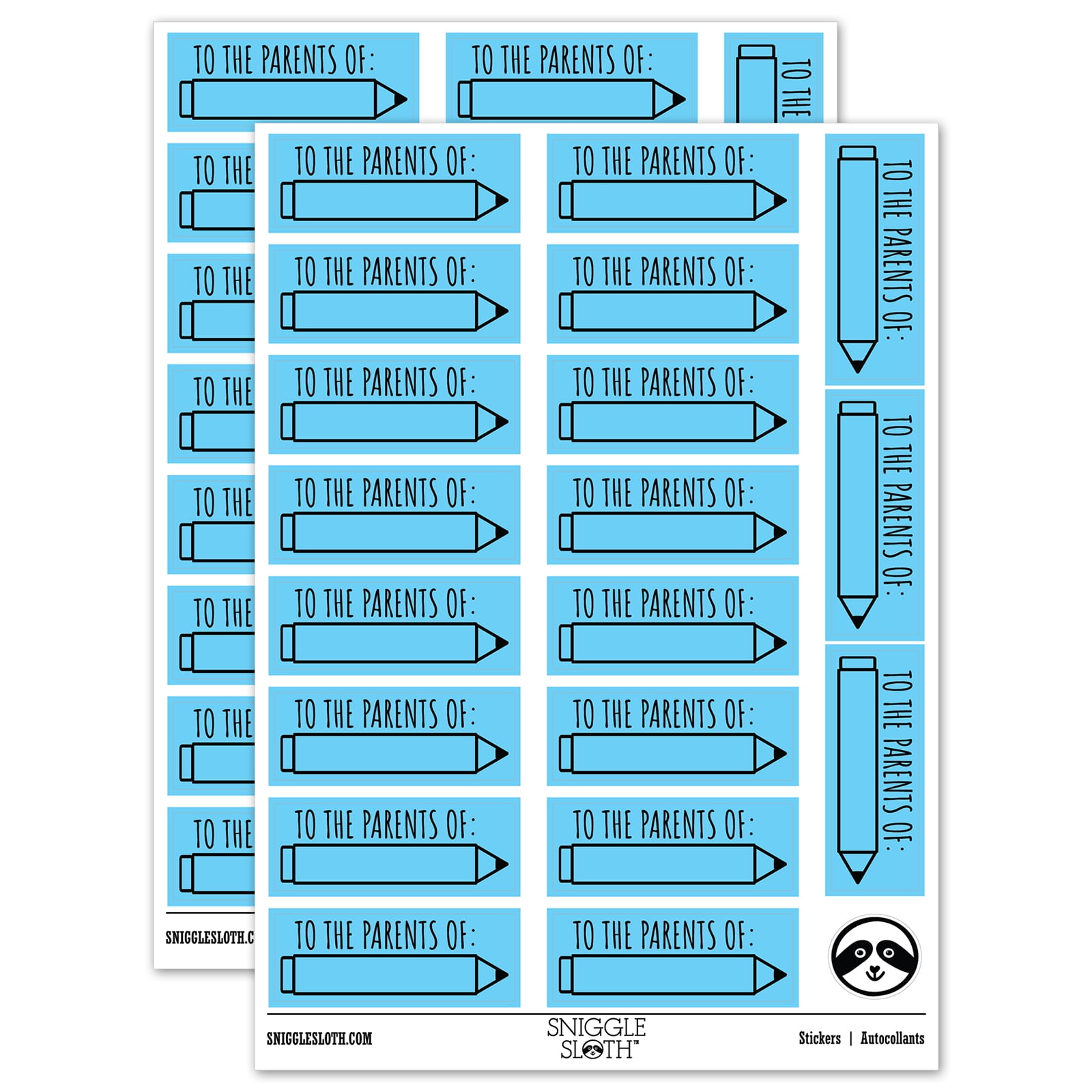 To the Parents Of Signature School Teacher Pencil Fill-in Sticker Set ...