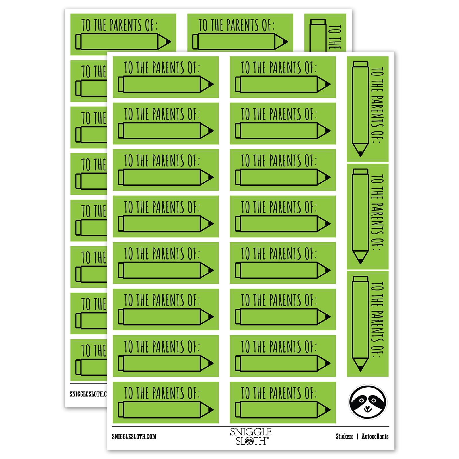 To the Parents Of Signature School Teacher Pencil Fill-in Sticker Set ...