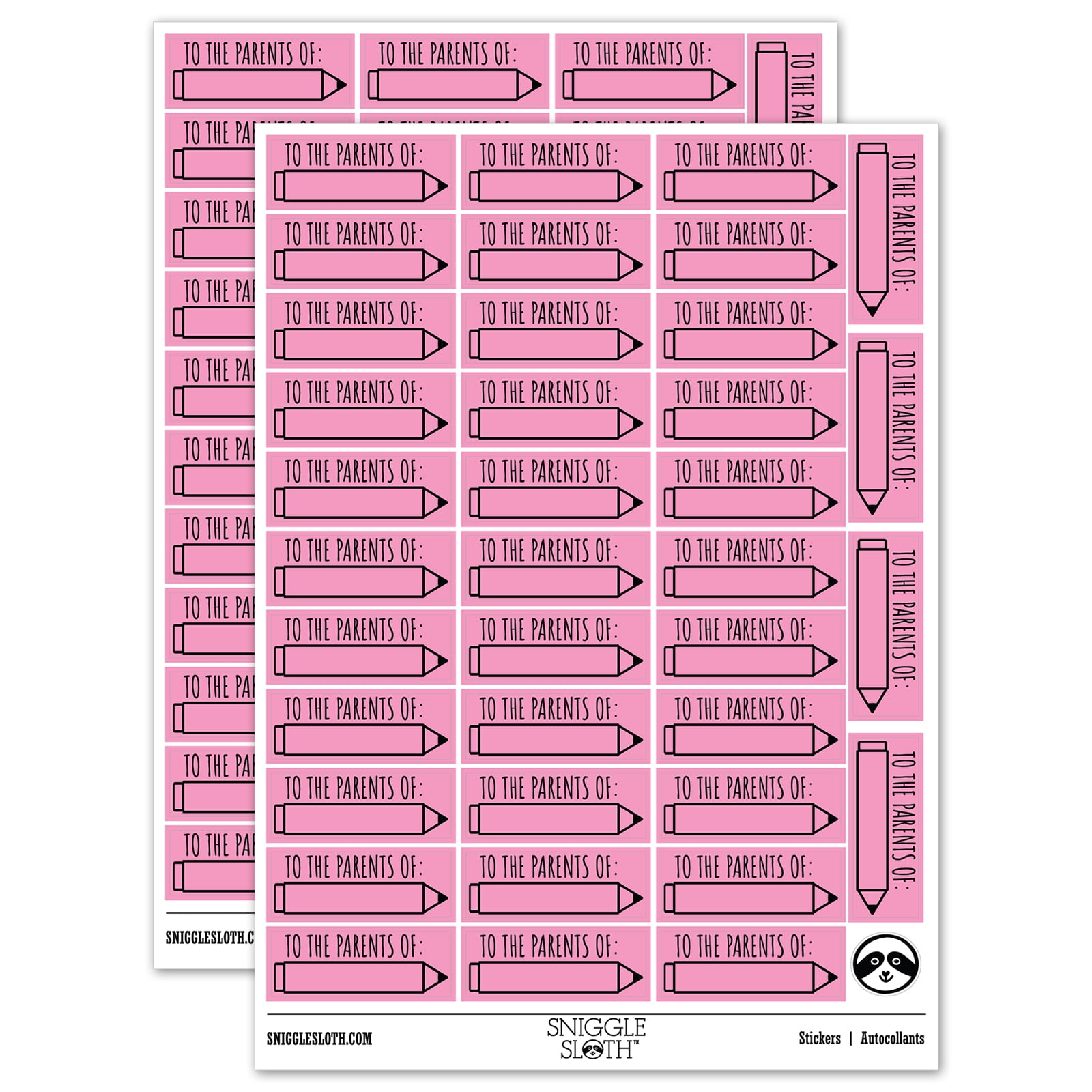 To the Parents Of Signature School Teacher Pencil Fill-in Sticker Set ...