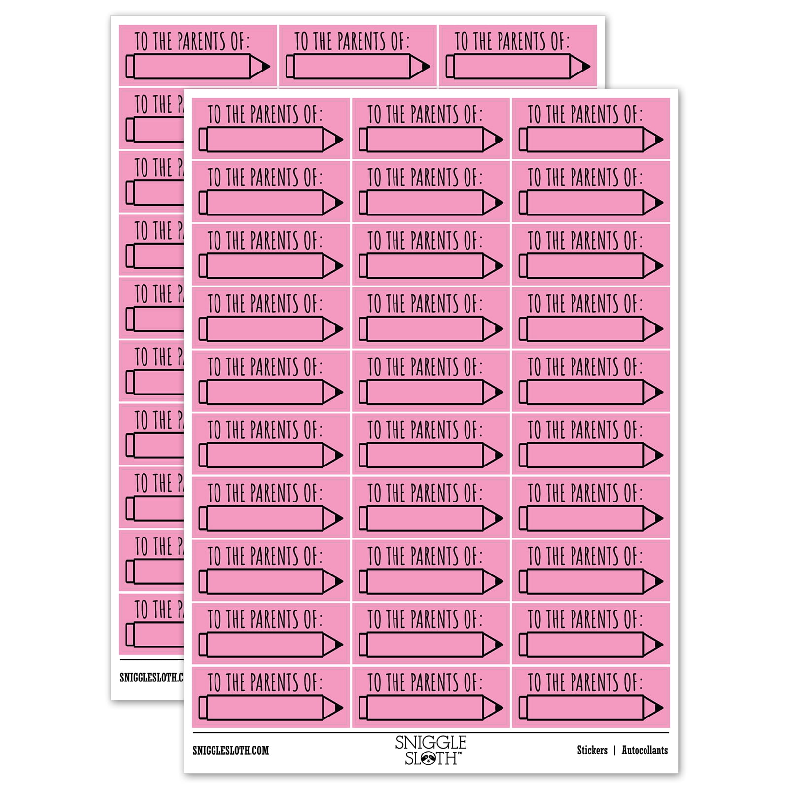 To the Parents Of Signature School Teacher Pencil Fill-in Sticker Set ...