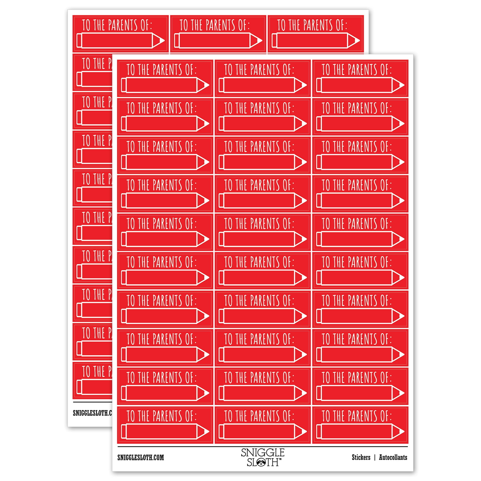 To the Parents Of Signature School Teacher Pencil Fill-in Sticker Set ...