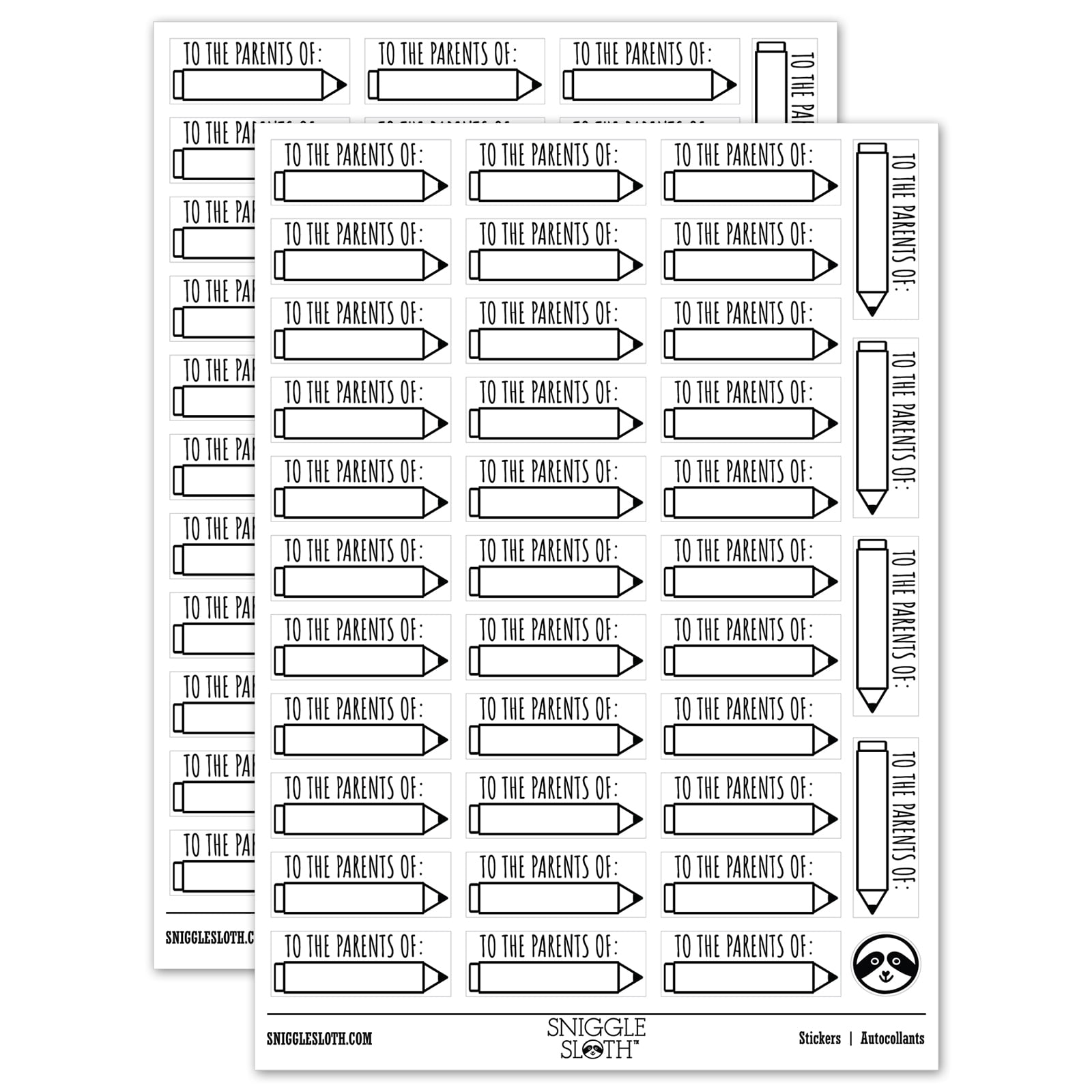 To the Parents Of Signature School Teacher Pencil Fill-in Sticker Set ...