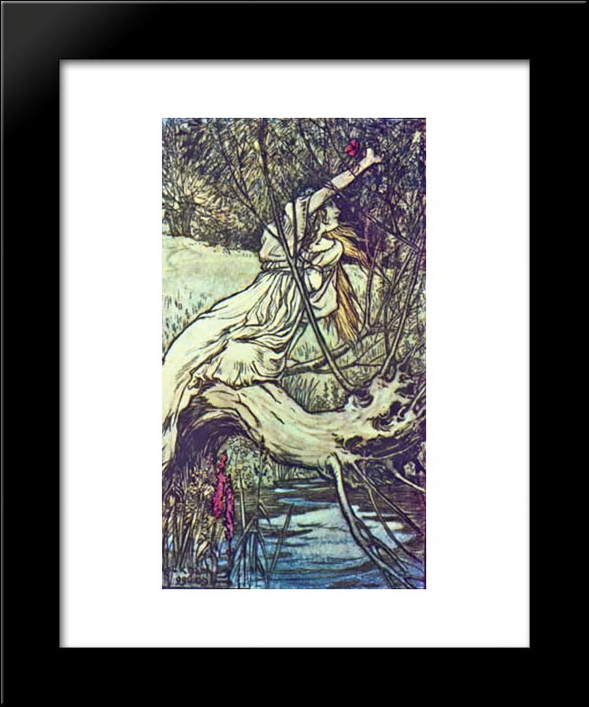 To this Brook Ophelia came 20x24 Framed Art Print by Rackham, Arthur ...