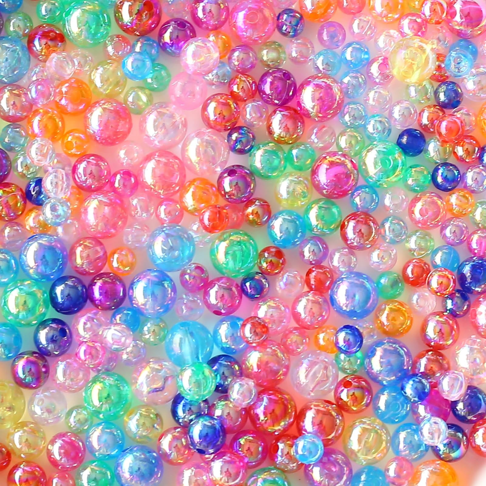 ToBeIT 150g Ab Color EC36 Beads Round Transparent Beads Mixed Color ...