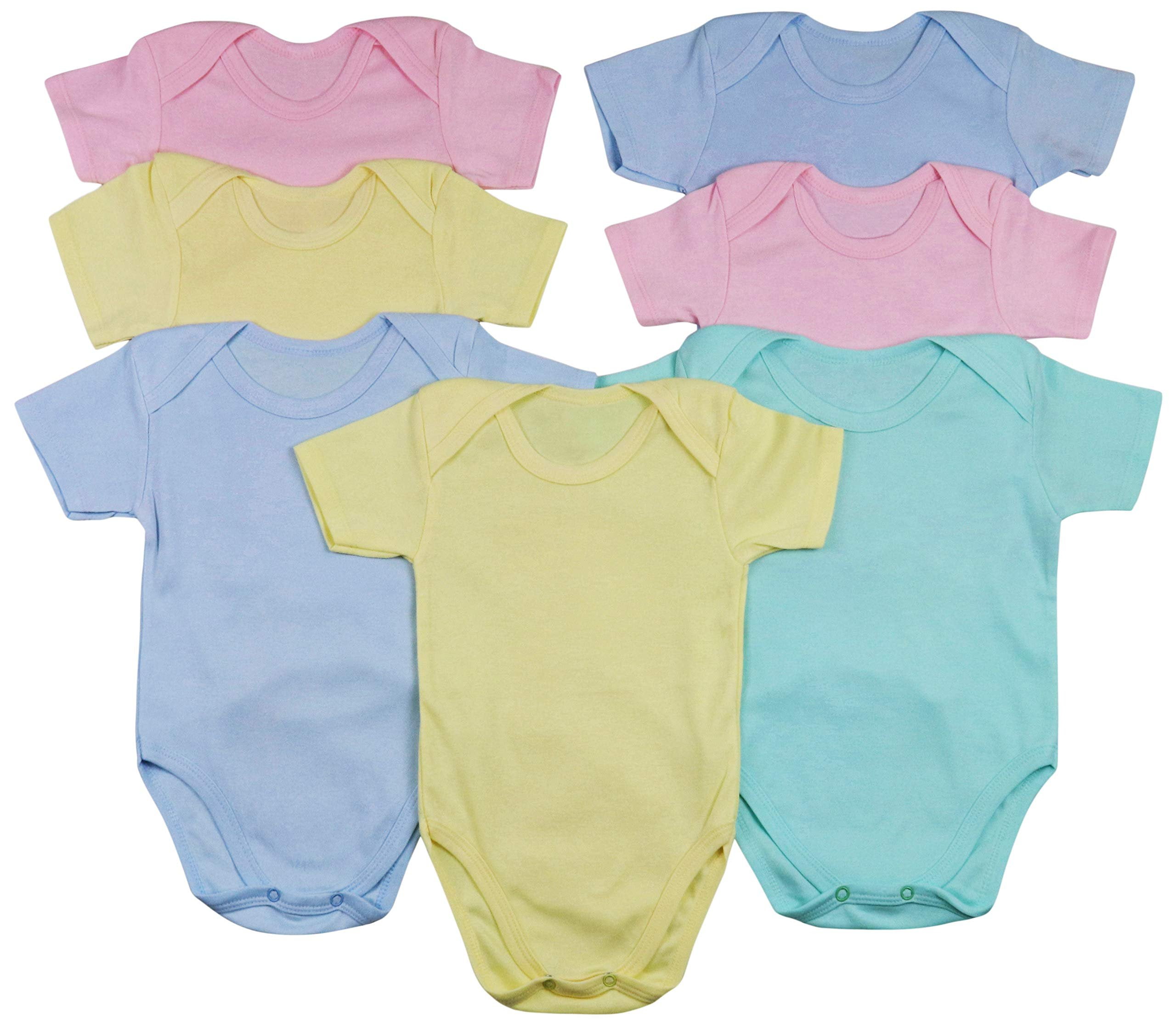ToBeInStyle Babys' 4 Pack Ultra-Soft Cotton Short Sleeve Bodysuit ...