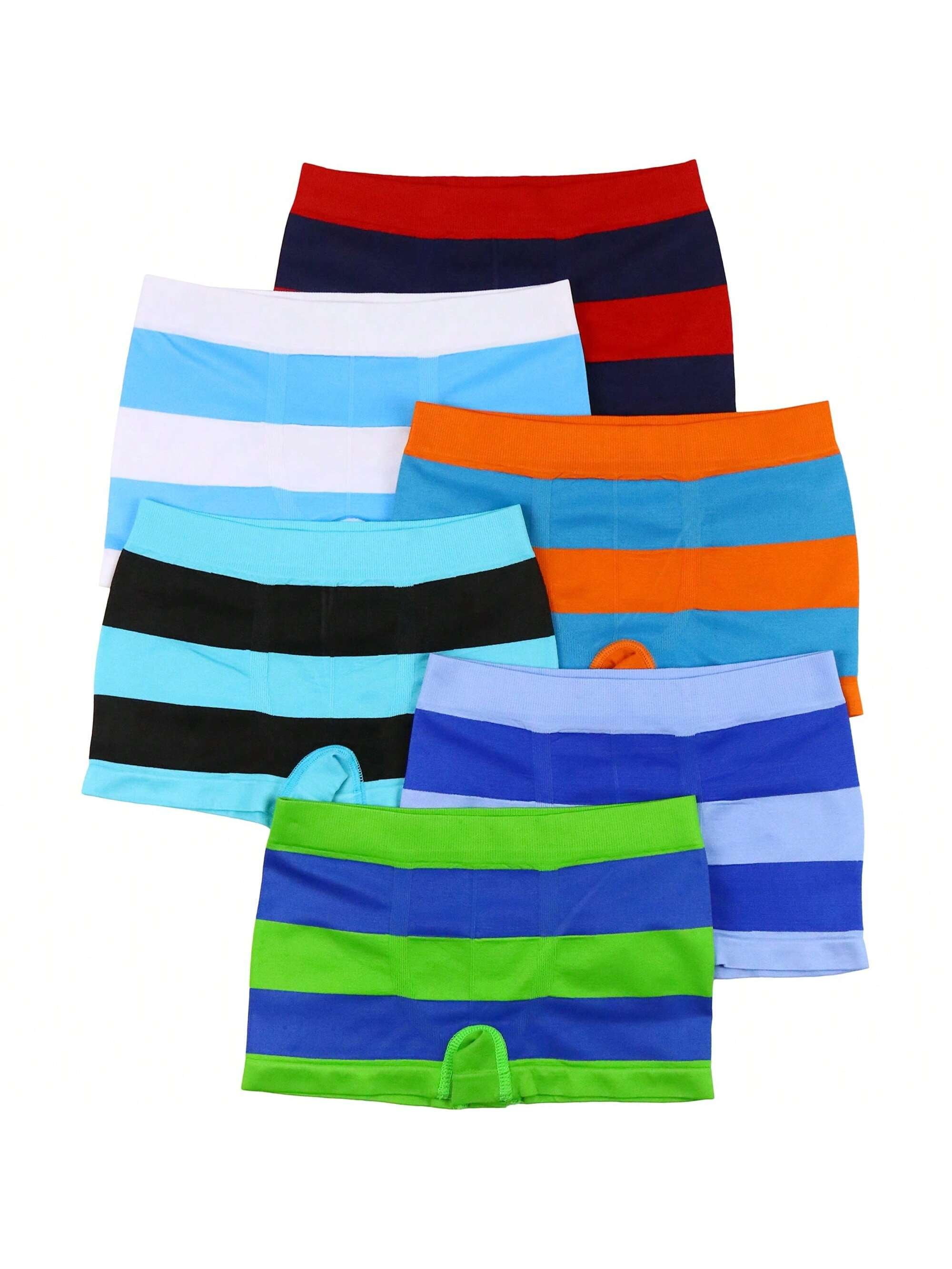 ToBeInStyle Boy's Pack of 6 Assorted Print Seamless Boxer Briefs ...
