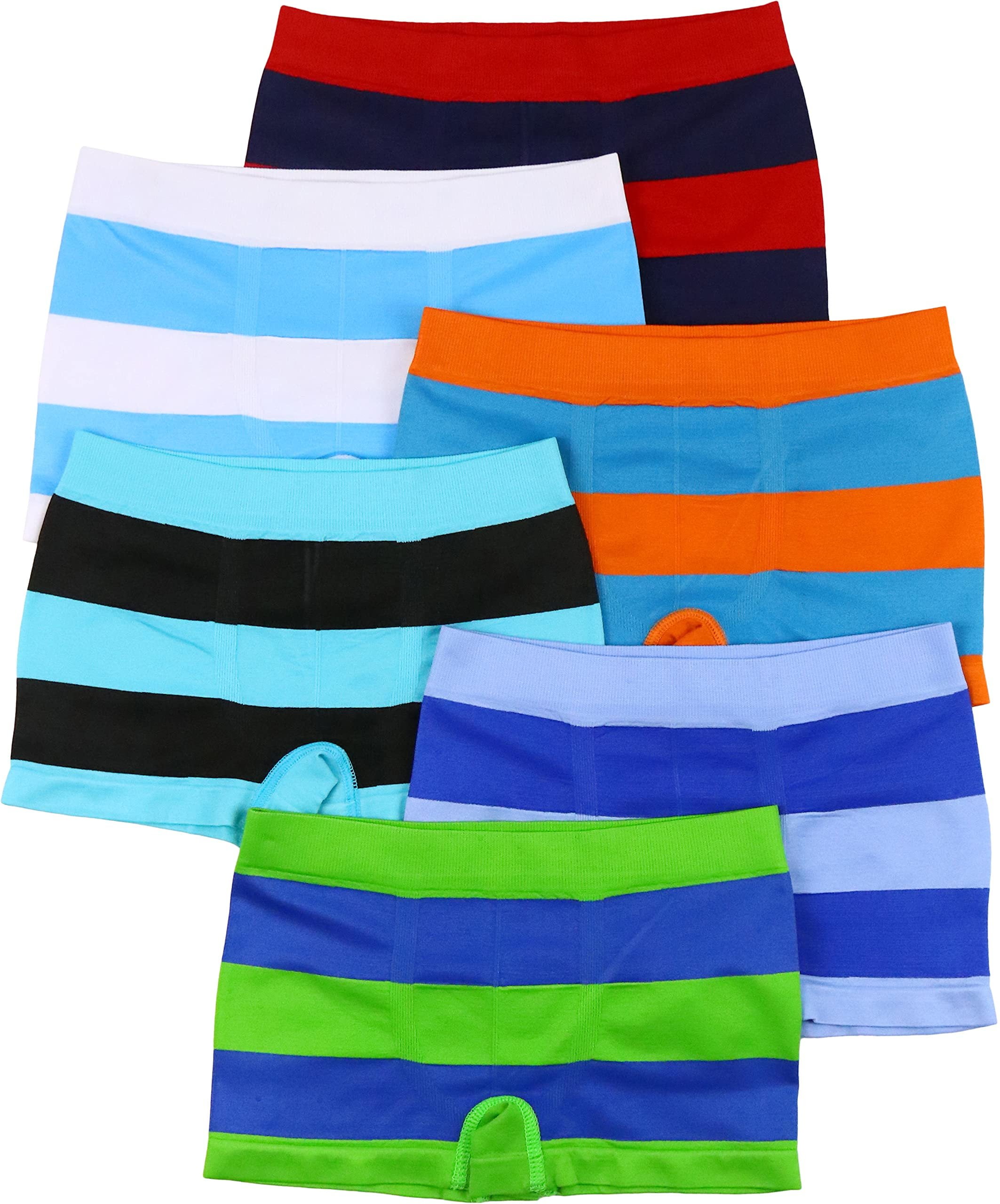 ToBeInStyle Boy's Pack of 6 Assorted Print Seamless Boxer Briefs ...