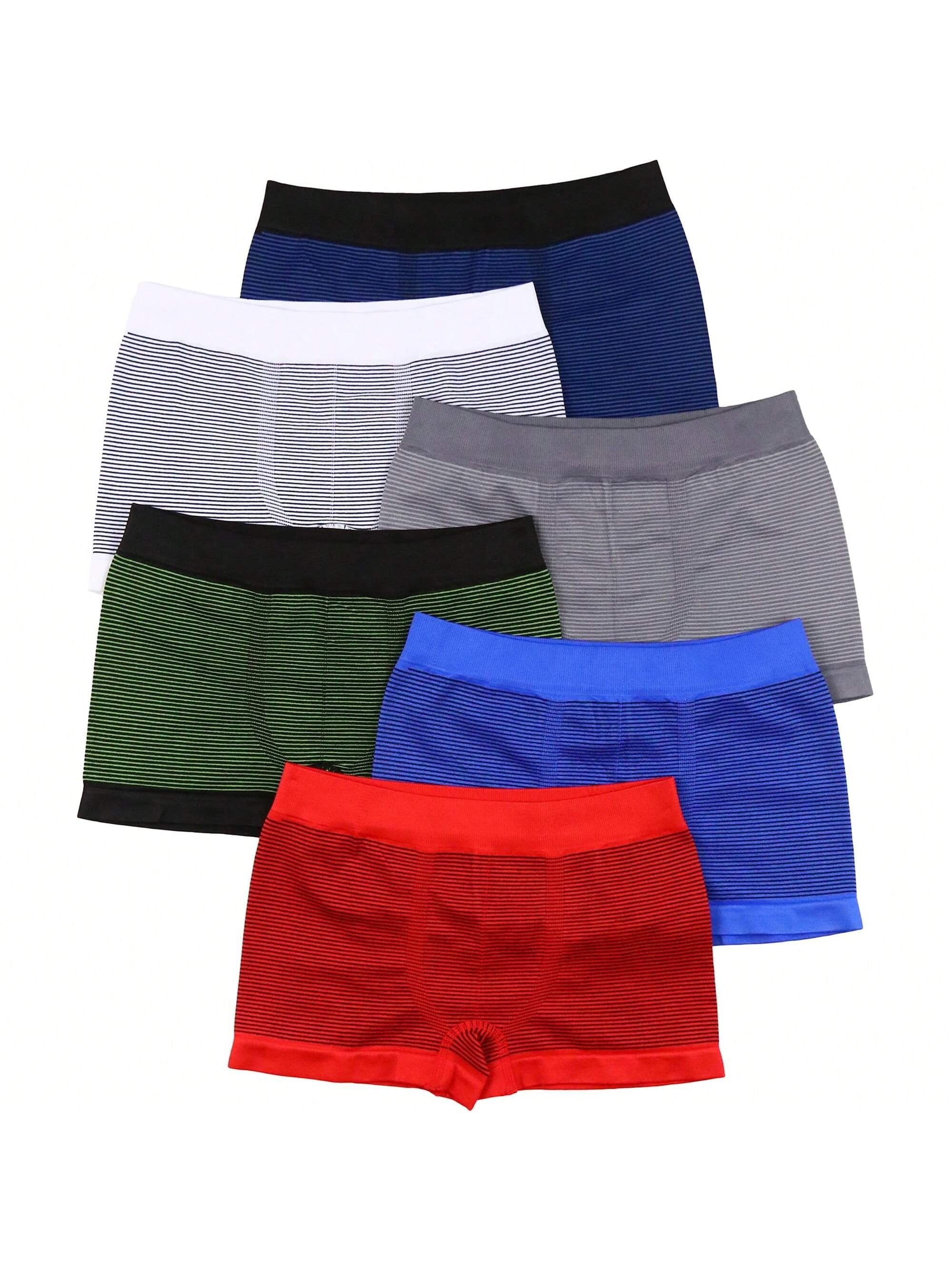 ToBeInStyle Boy's Pack of 6 Assorted Print Seamless Boxer Briefs - Thin ...