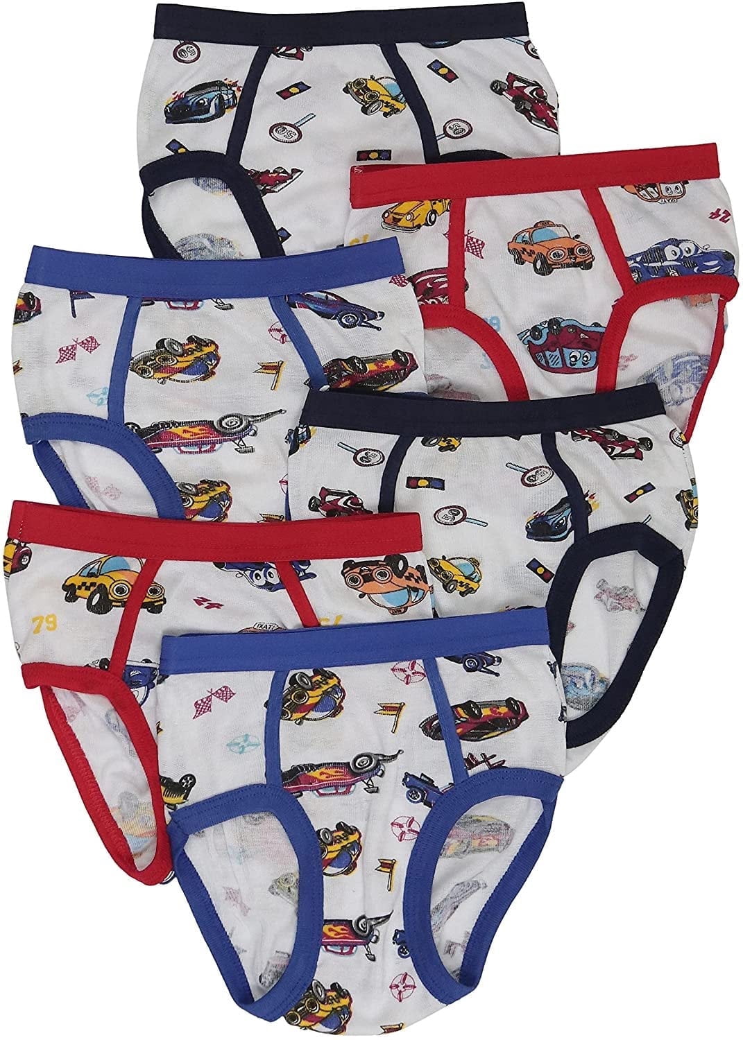 ToBeInStyle Boys Seamless Boxer Briefs Pack of 6, Fast Cars, X-Large ...