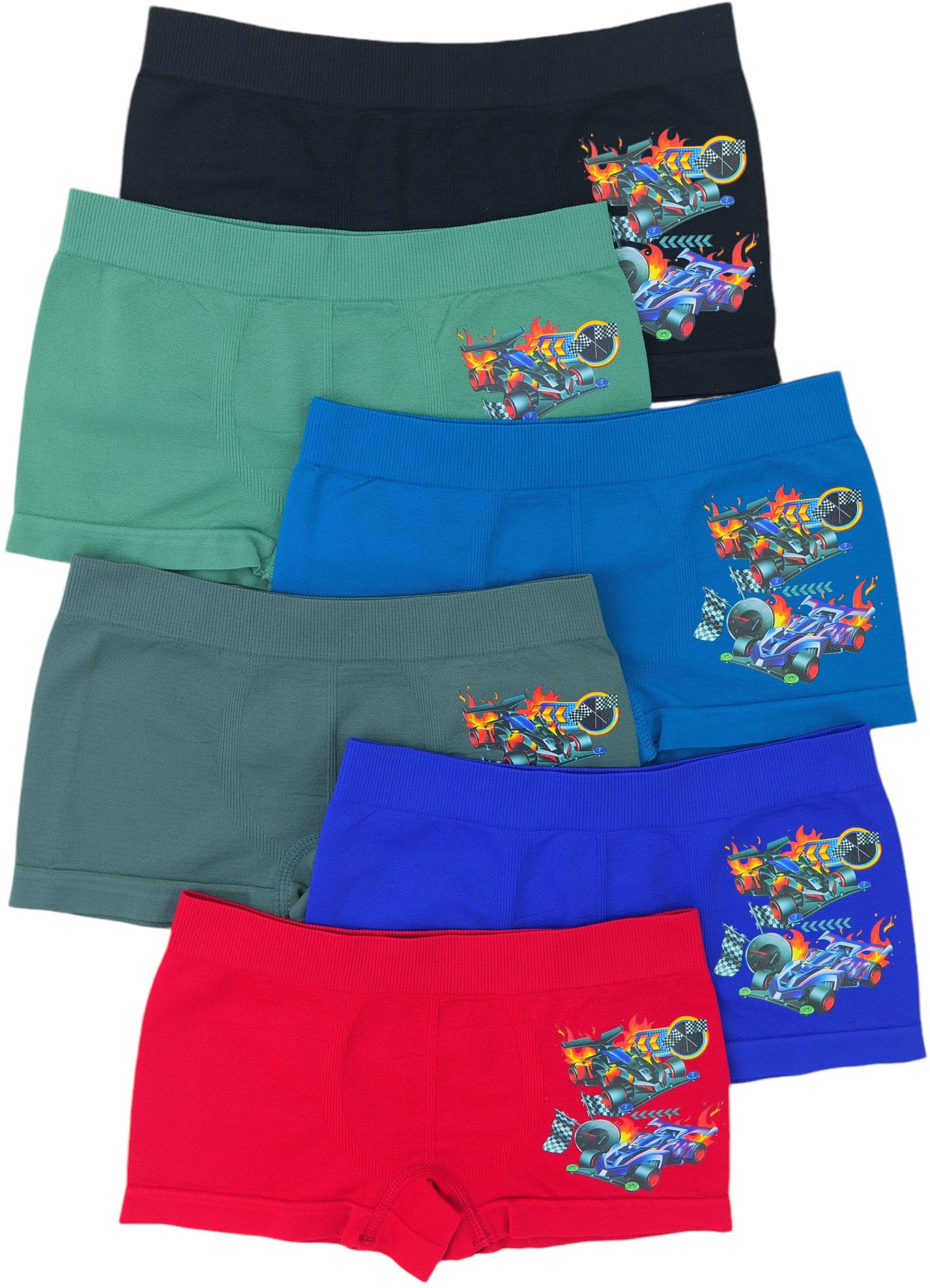 ToBeInStyle Boys' 6 Pack Graphic Decal Print Seamless Boxer Briefs ...