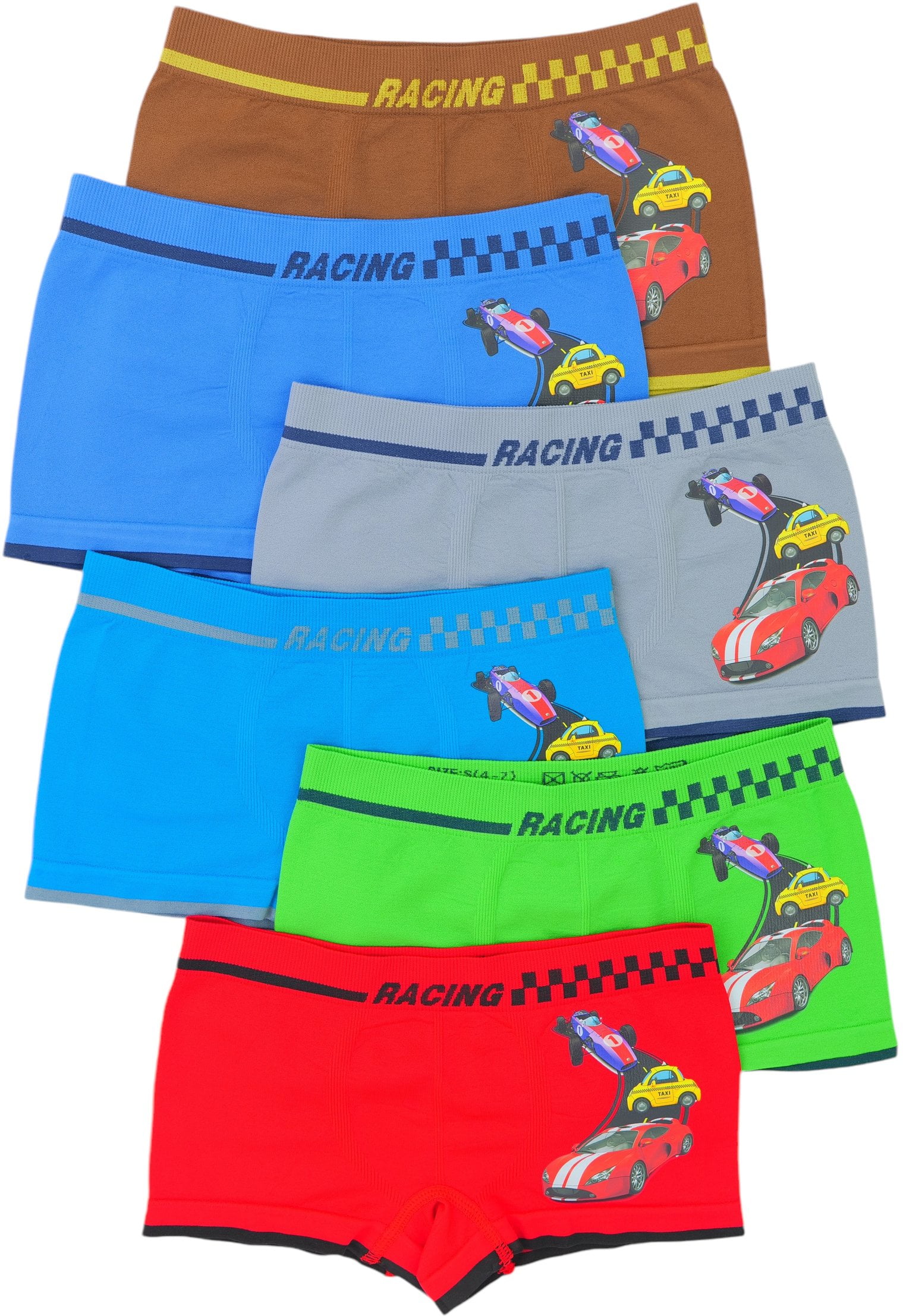 ToBeInStyle Boys' 6 Pack Graphic Decal Print Seamless Boxer Briefs ...