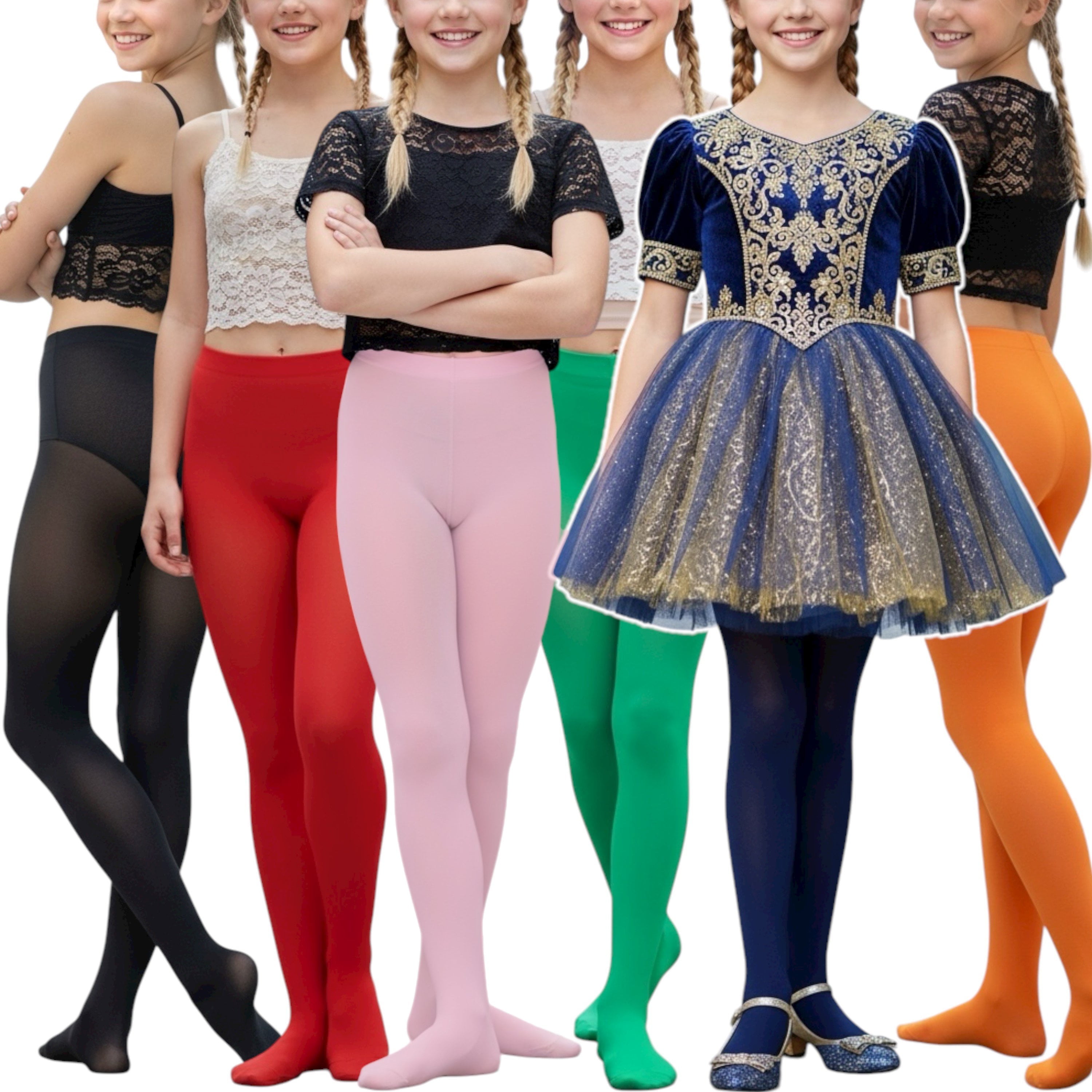 ToBeInStyle Girl's 3 Pack Mystery Assortment of Opaque Solid Color ...