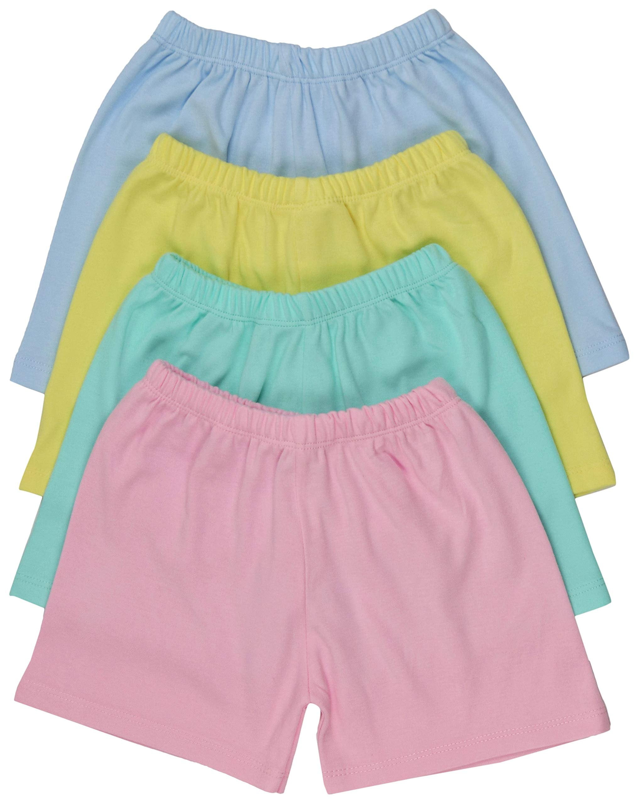 ToBeInStyle Girl's 4-Pack Relaxed Casual Ultra-Soft Cotton Shorts ...