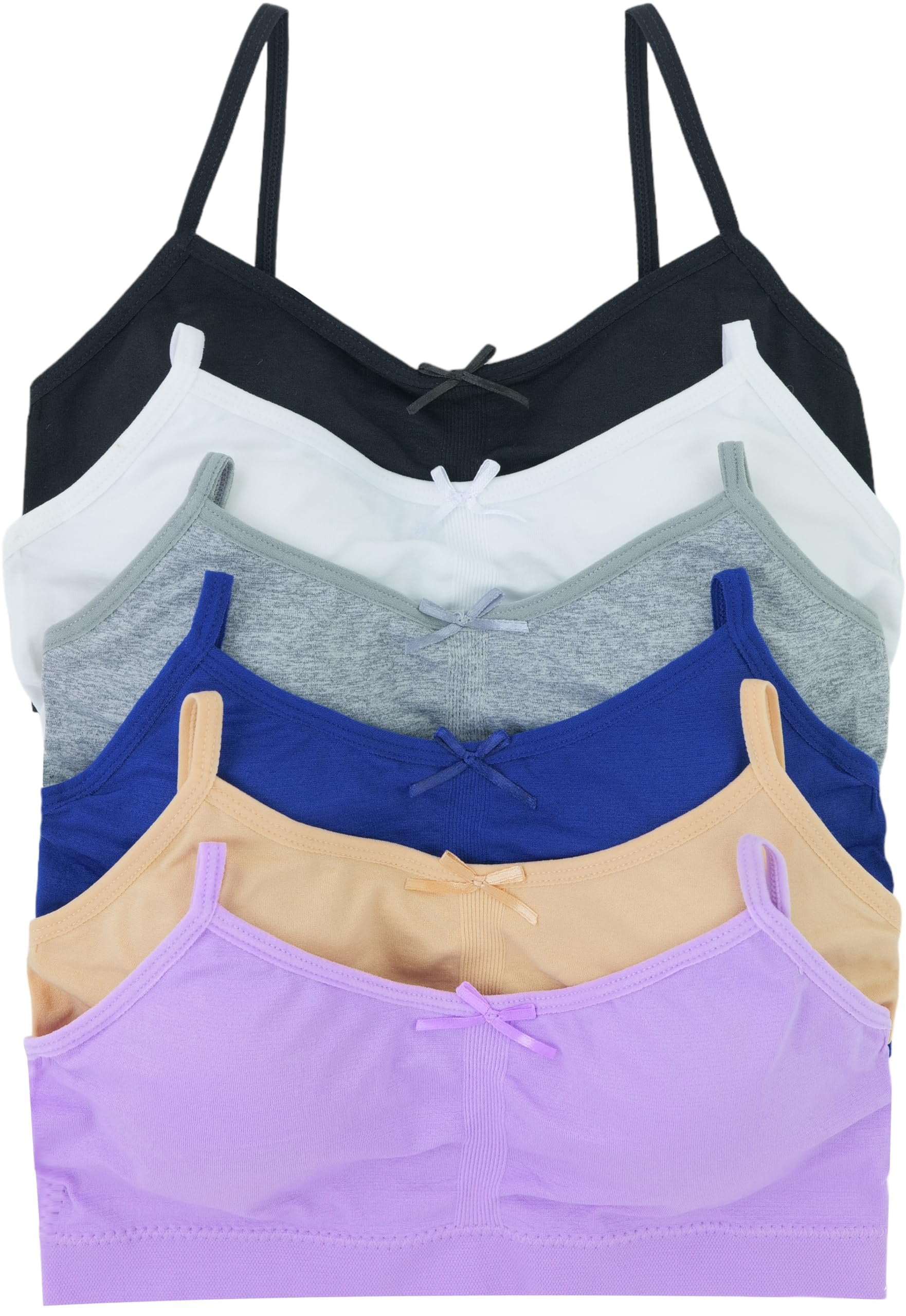 ToBeInStyle Girls Training Bras, Pack of 6, Assorted Colors, Size L/XL ...