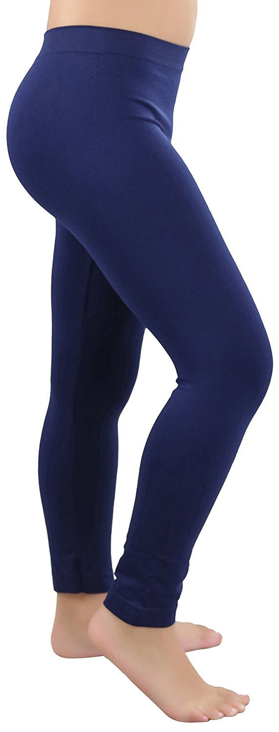 ToBeInStyle Girls' Nylon-Spandex Blend Full Length Leggings - Navy - S ...