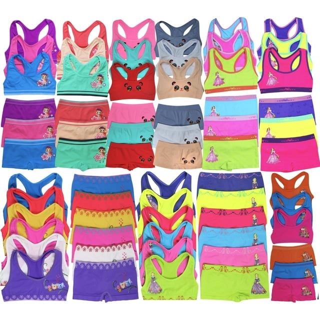 ToBeInStyle Girls' Pack of 12 - 6 Racerback Tops & 6 Bottoms - Small ...