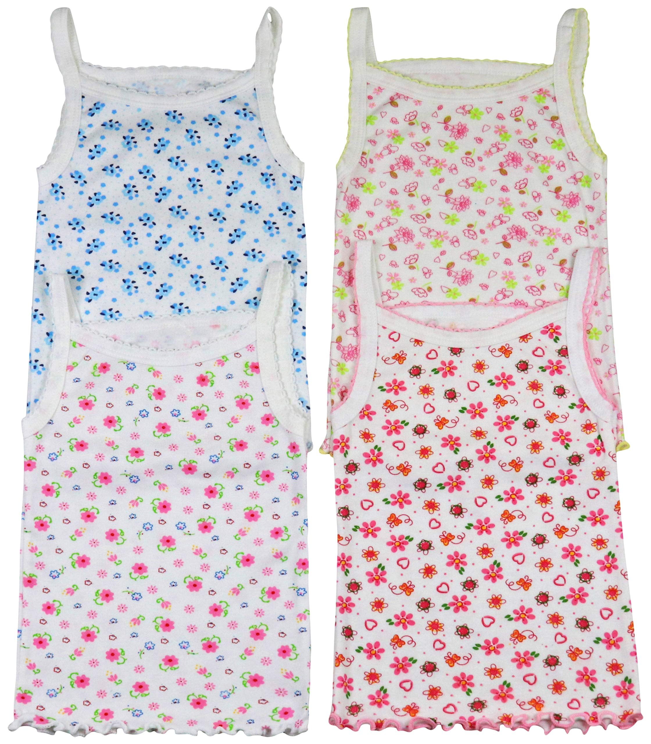 ToBeInStyle Girls' Pack of 4 Ultra-Soft Cotton Spaghetti Strap Cami ...