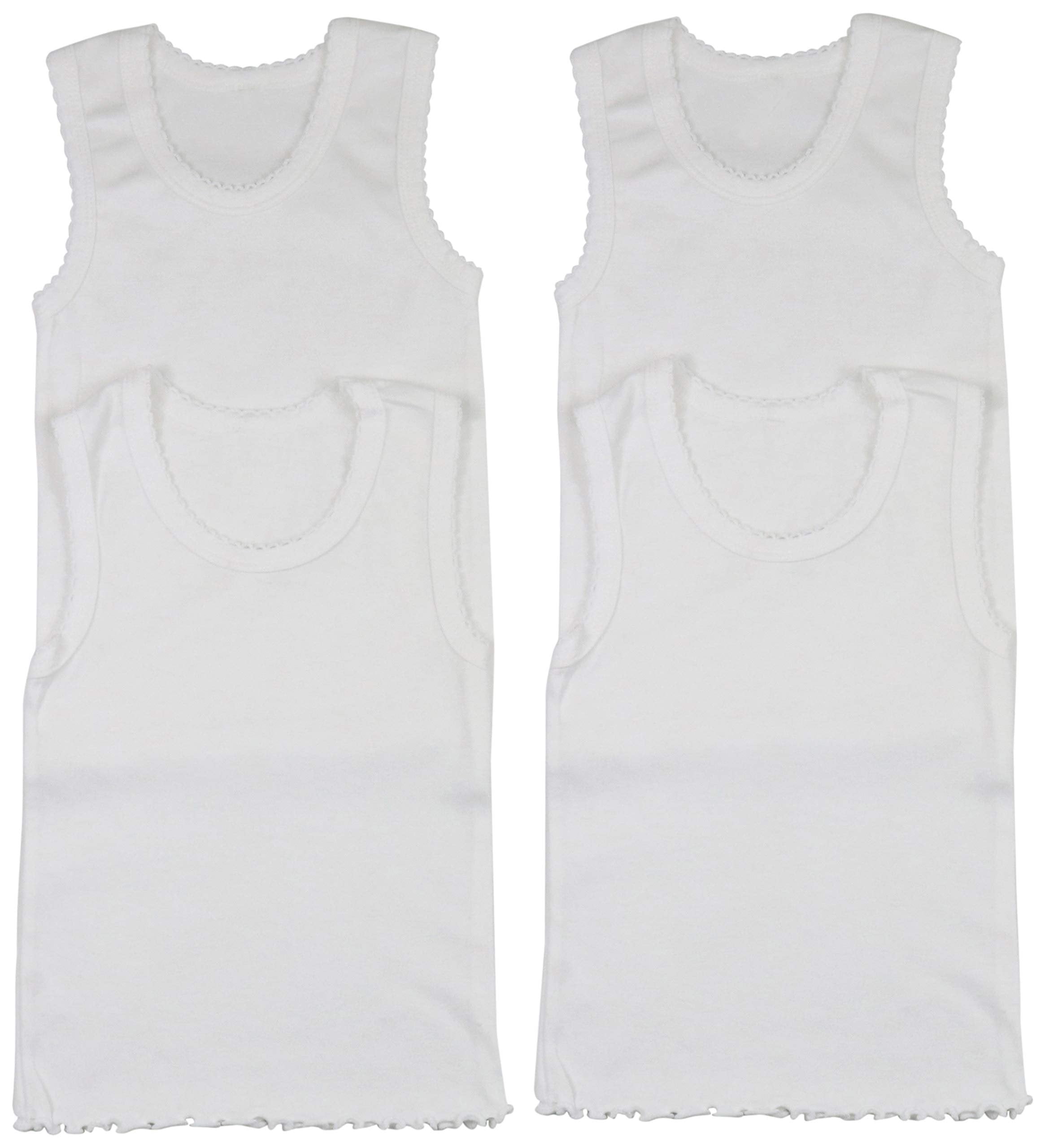ToBeInStyle Girls' Pack of 4 Ultra-Soft Cotton Tank Tops w/ Ruffle Hem ...