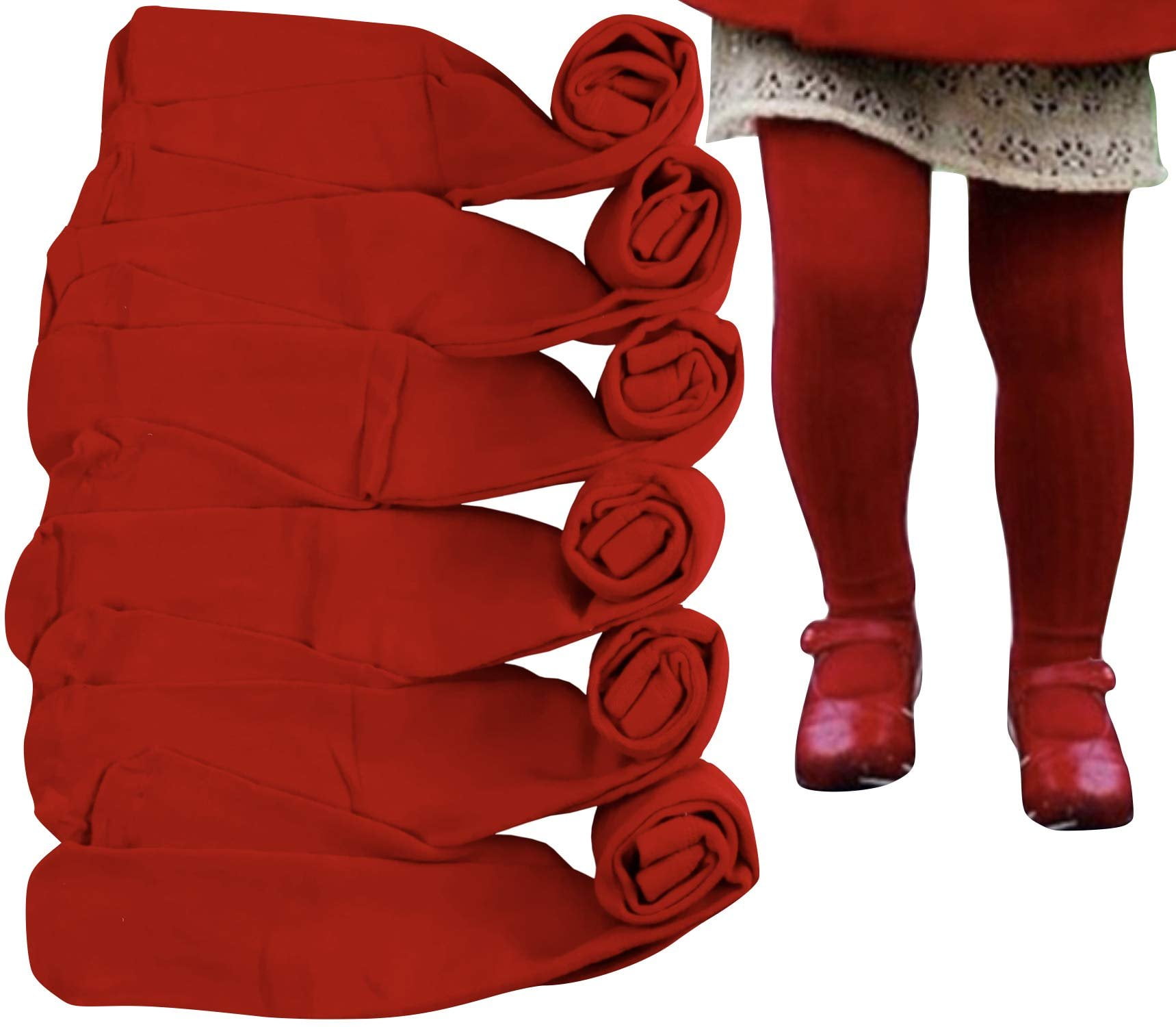 ToBeInStyle Girls' Pack of 6 Full Length Footed Winter Knit Acrylic ...