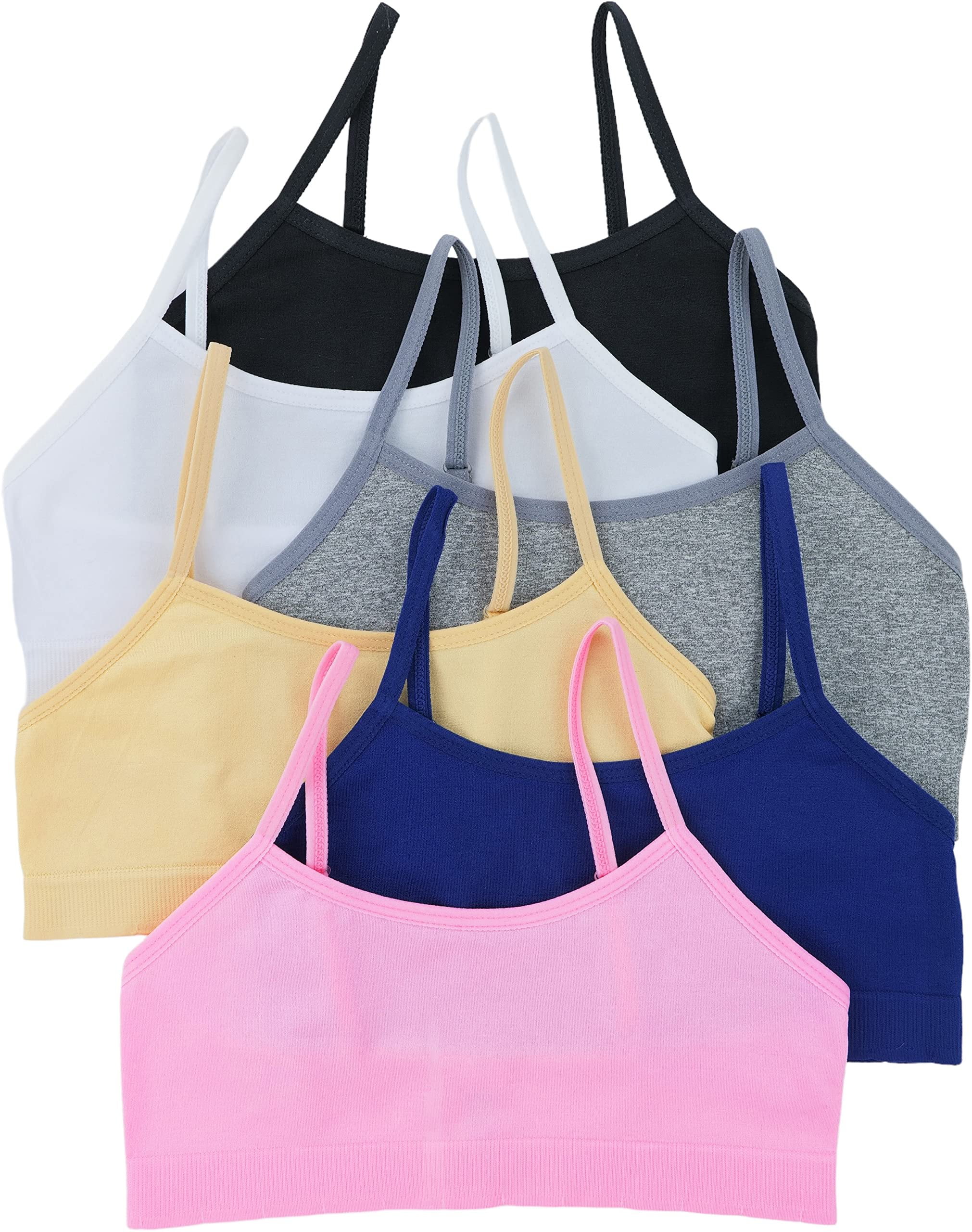 ToBeInStyle Girls Pack of 6 Fun Print Training Bras Top Wire-Free Non ...