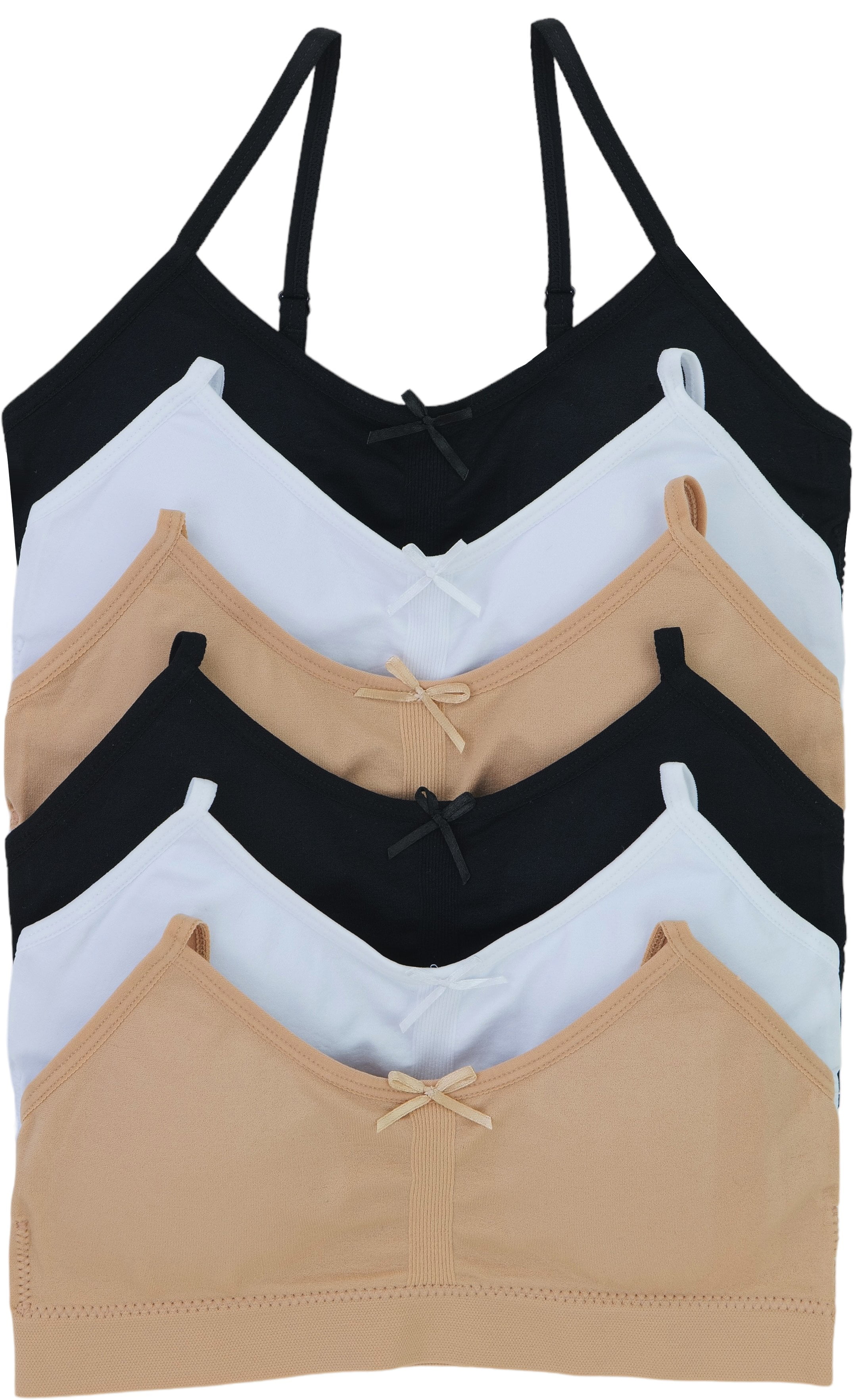 ToBeInStyle Girls' Wireless Pack of 6 Padded Training Bras - Kids ...