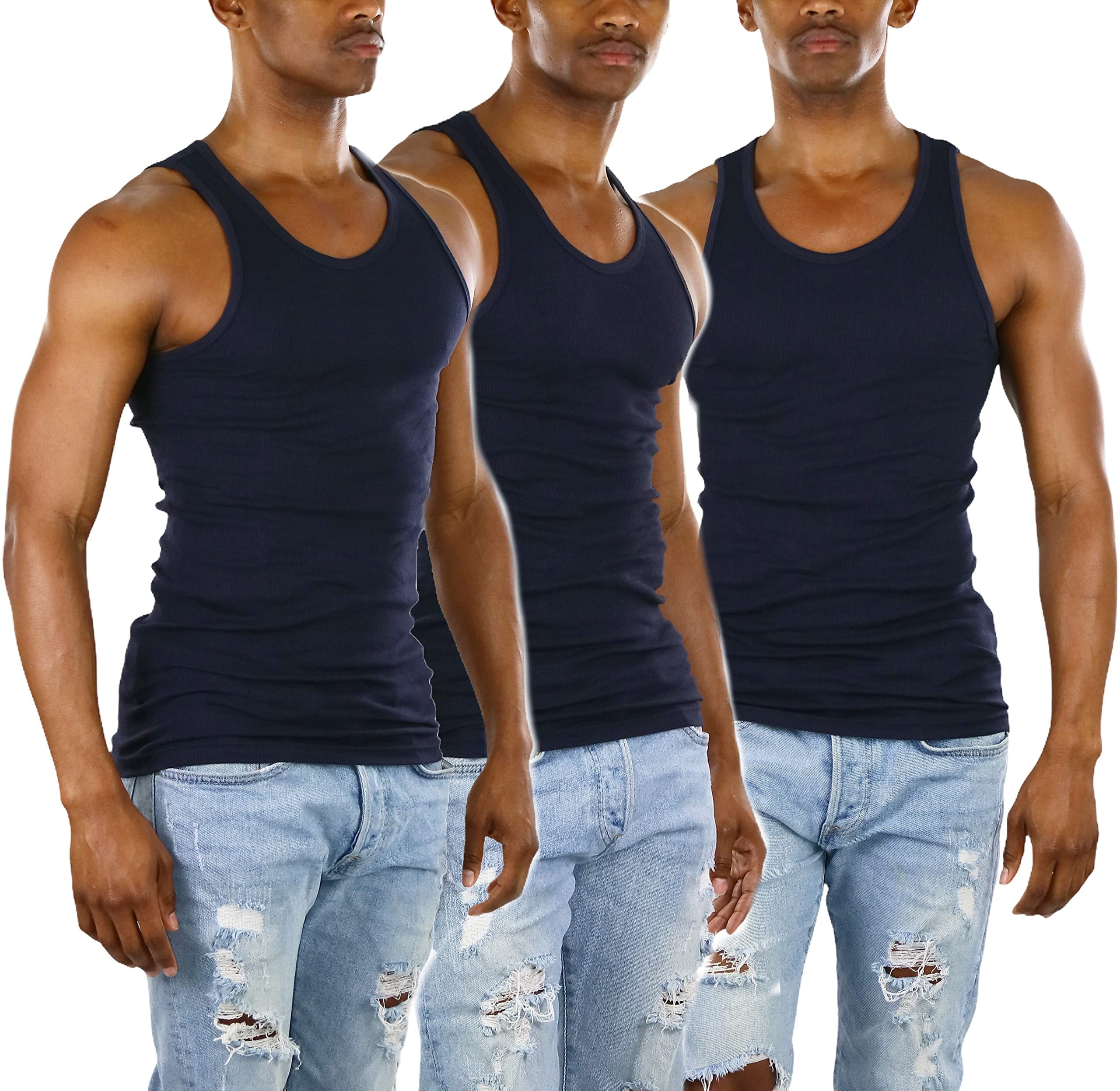 ToBeInStyle Men's A-Shirt Tank Top Muscle Shirt - Navy - 3XL - Walmart.com