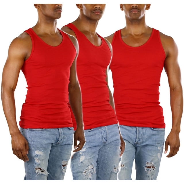 ToBeInStyle Men's A-Shirt Tank Top Muscle Shirt - Red - 4XL - Walmart.com