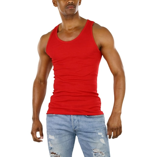 ToBeInStyle Men's A-Shirt Tank Top Muscle Shirt - Red - Medium - Walmart.com