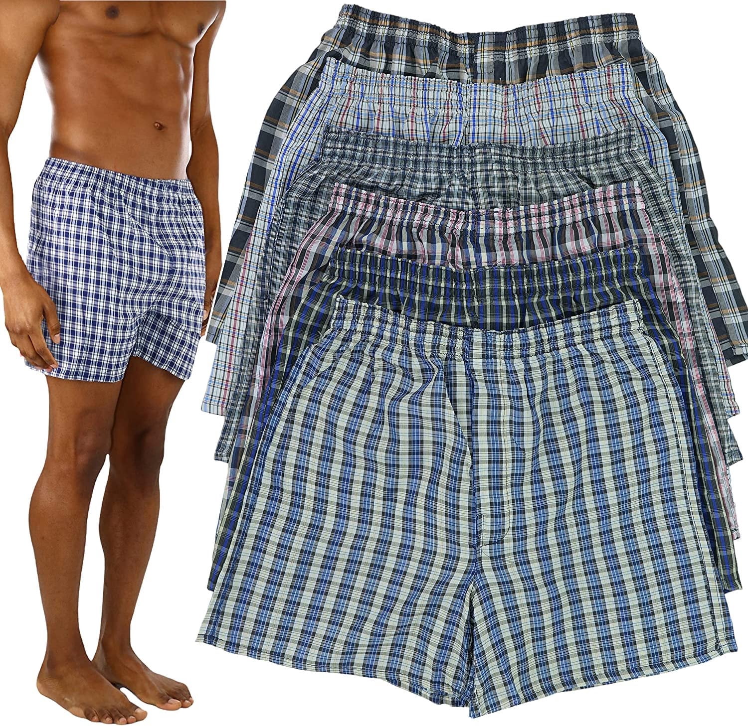 ToBeInStyle, Men's Boxer Shorts, Pack of 6, Loose Fit Assorted ...