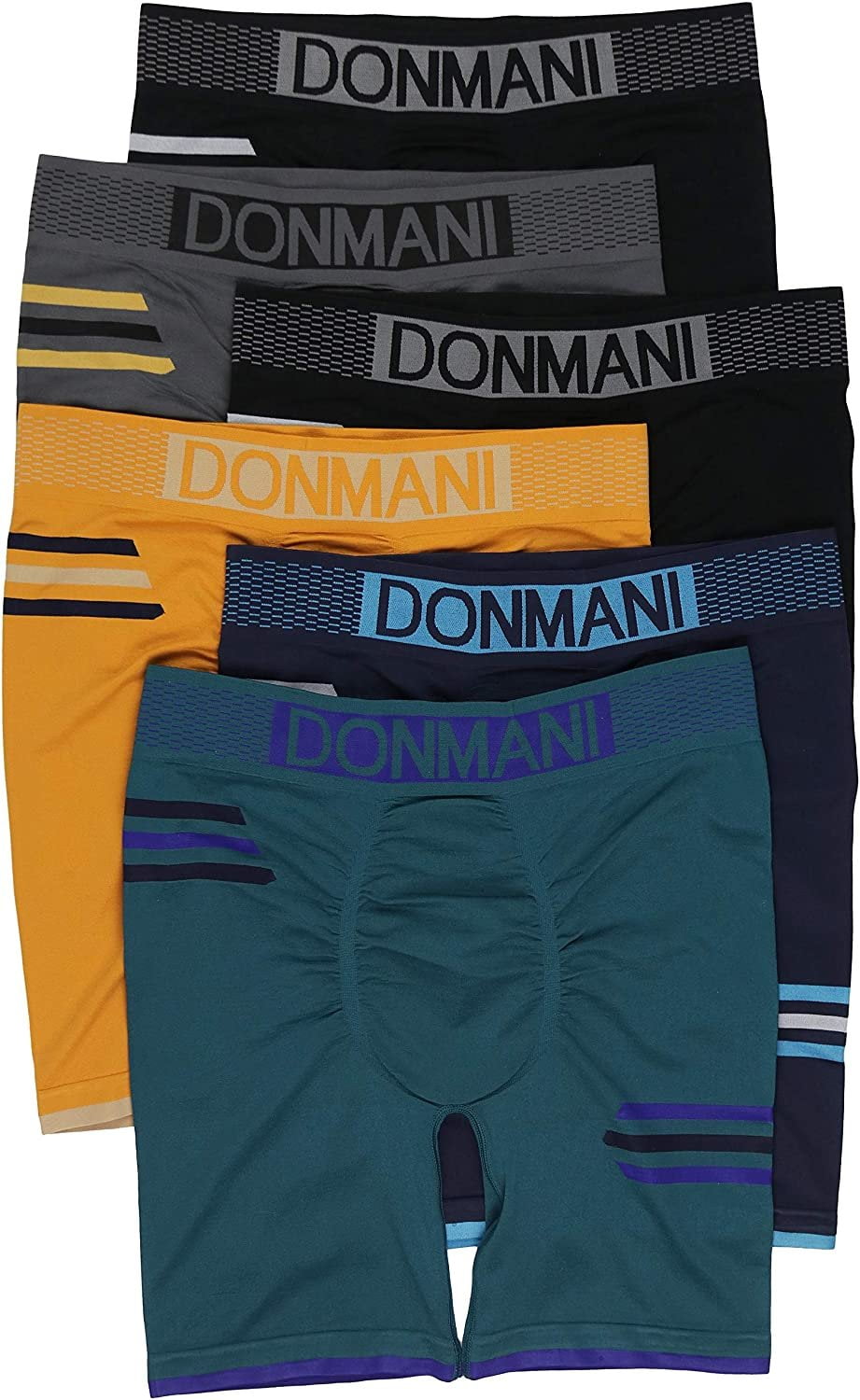 ToBeInStyle Men's Nylon & Spandex Supportive Boxer Briefs - Pack of 6 ...