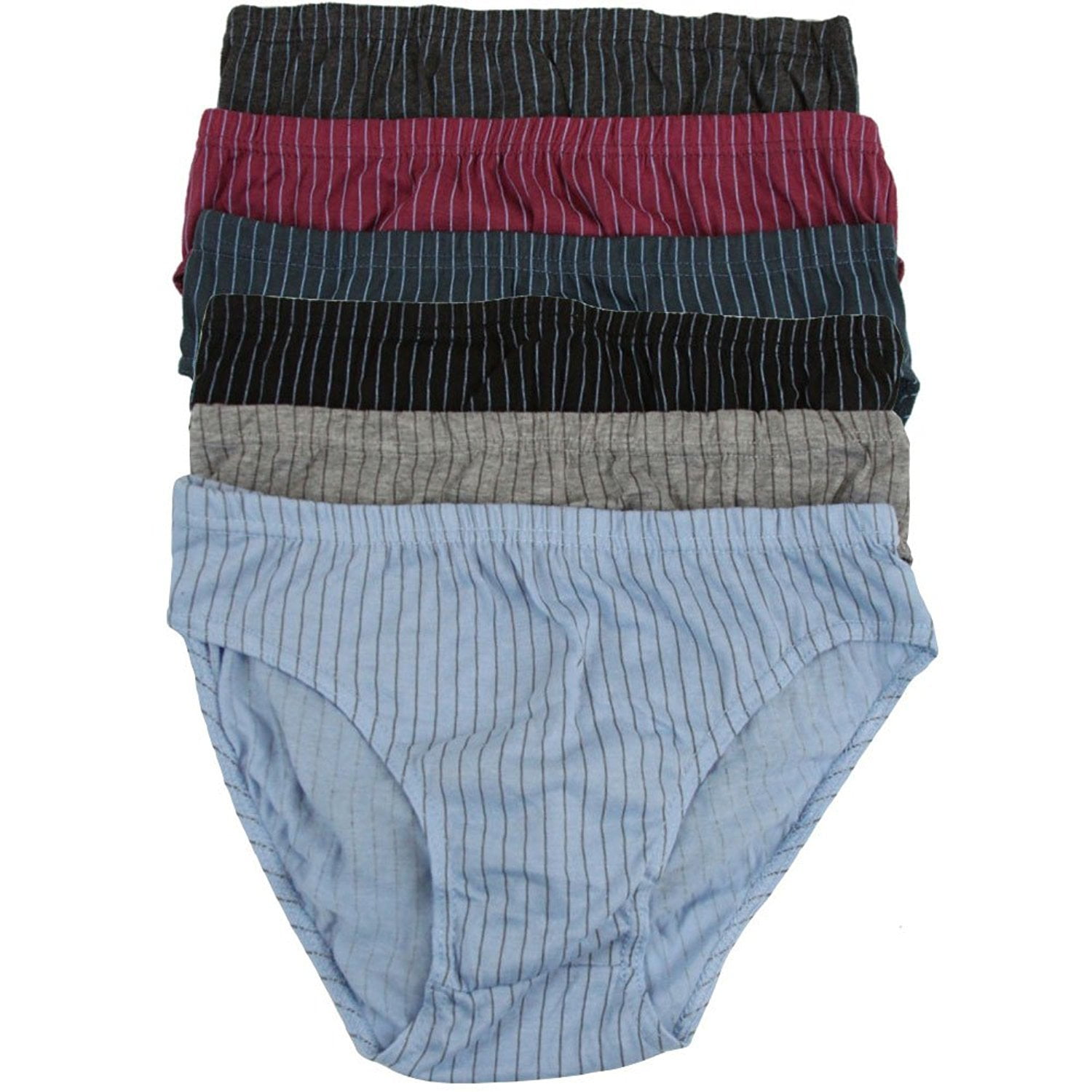ToBeInStyle Men's Pack of 6 Striped Print Briefs - Walmart.com