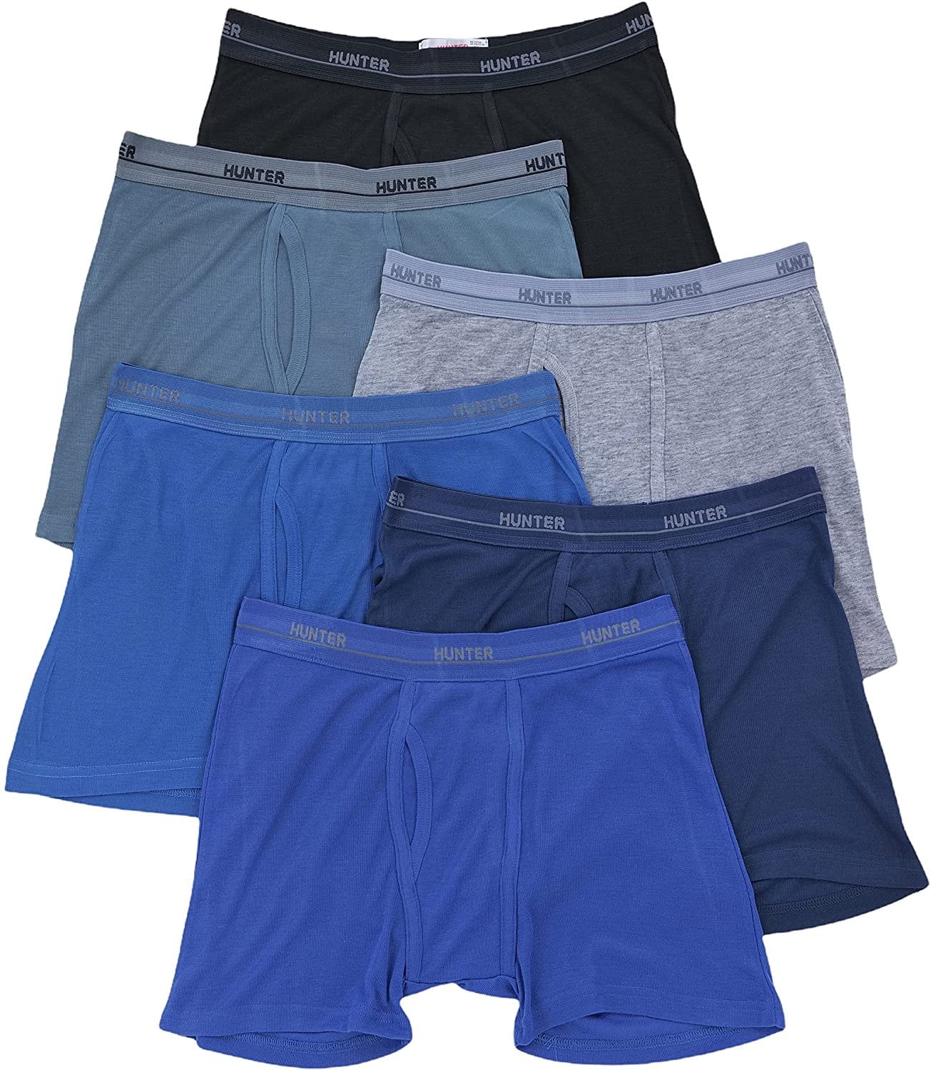 ToBeInStyle Men's Pack of 6 Thick Waistband Boxer Shorts - Classic Blue ...