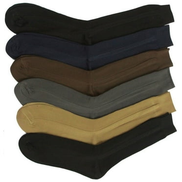 6 Pairs Men's Dress Socks, Multi-Color Prints, Size 10-13, Ideal for ...