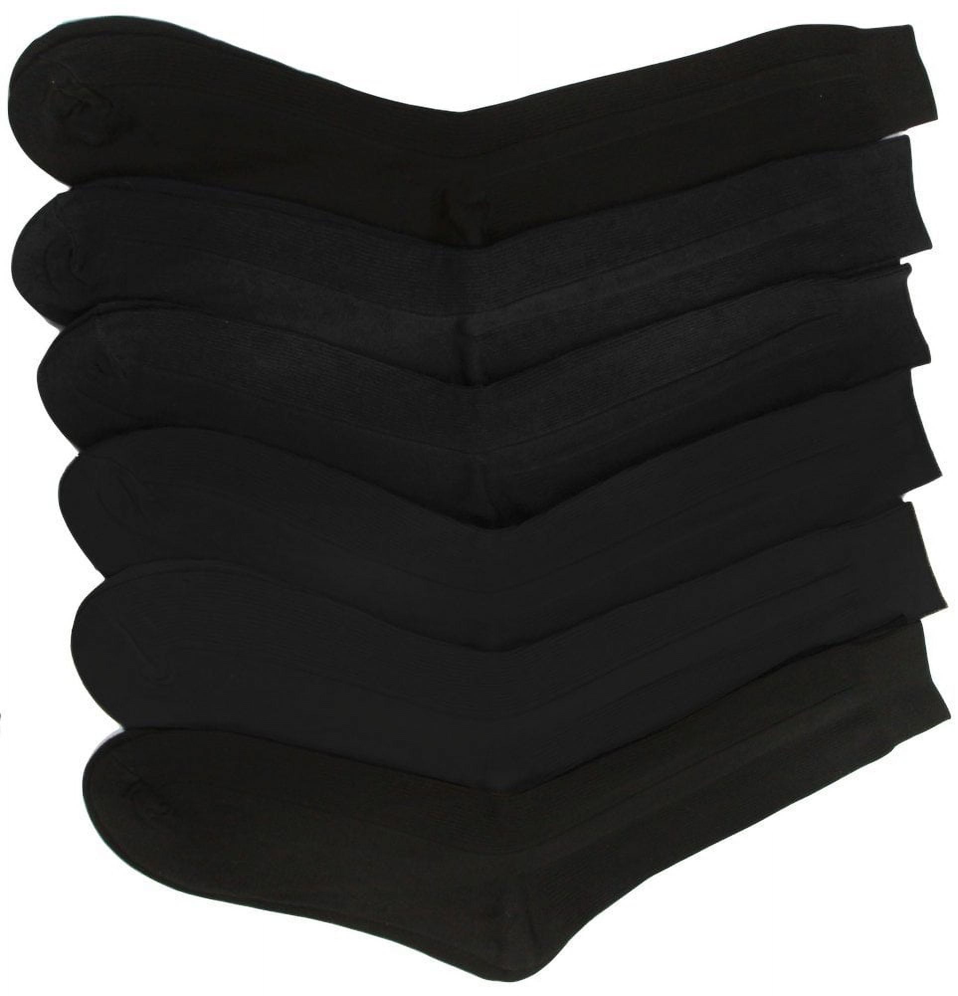 ToBeInStyle Men's Solid Color Dress Socks 9-11, Black 6 Pack - Walmart.com