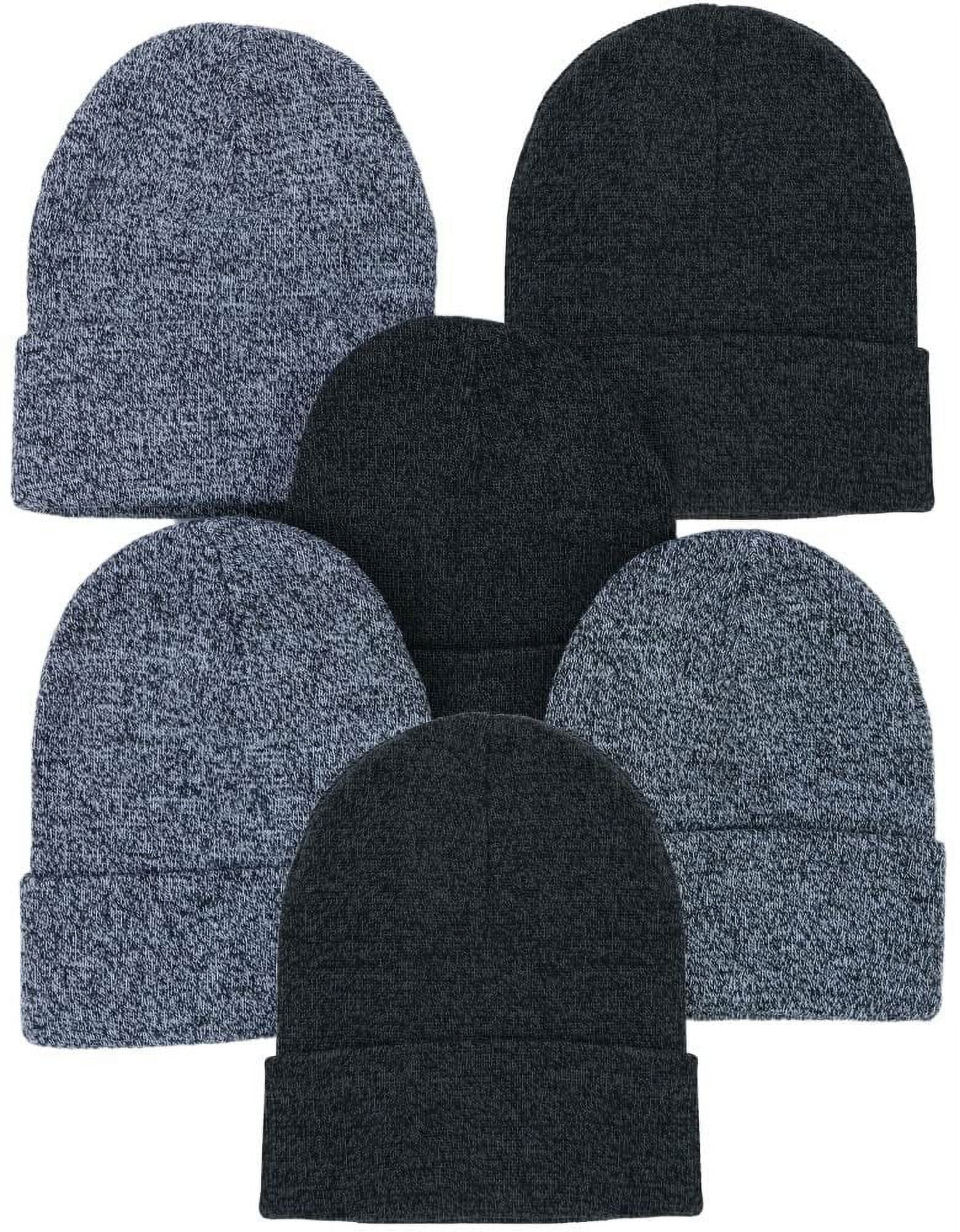ToBeInStyle Men's Warm Double Layered Acrylic Beanies - Marled Print ...
