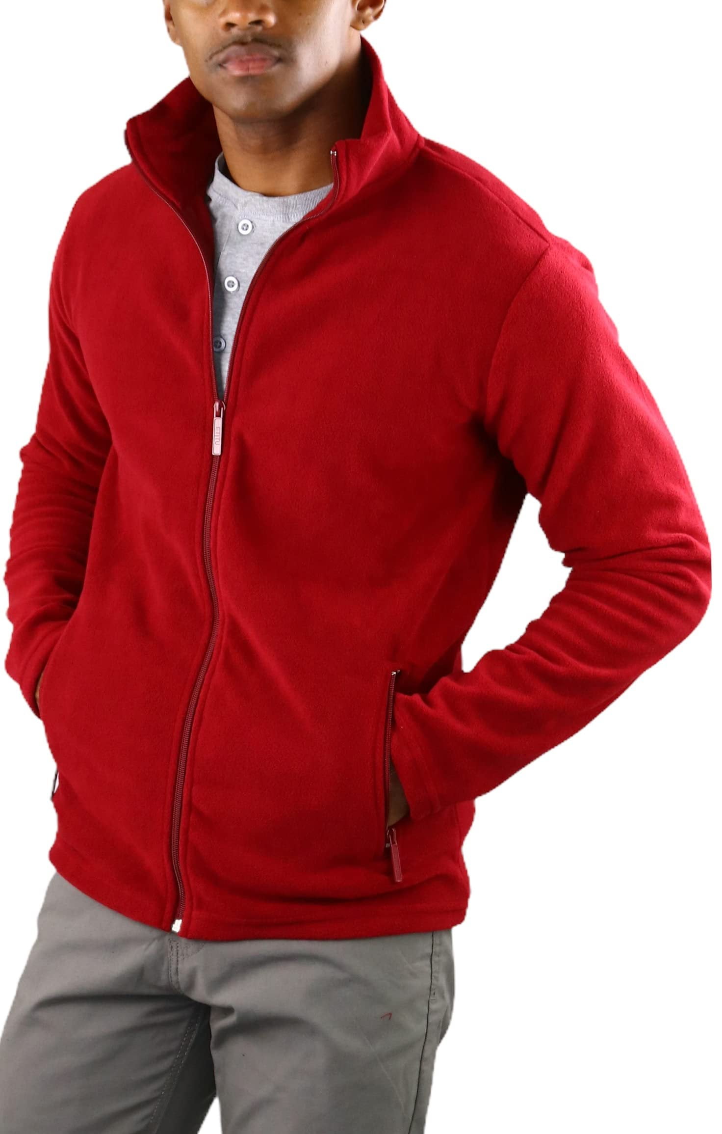 ToBeInStyle Men's Zip Up Long Sleeve High Collar Polar Fleece Jacket ...