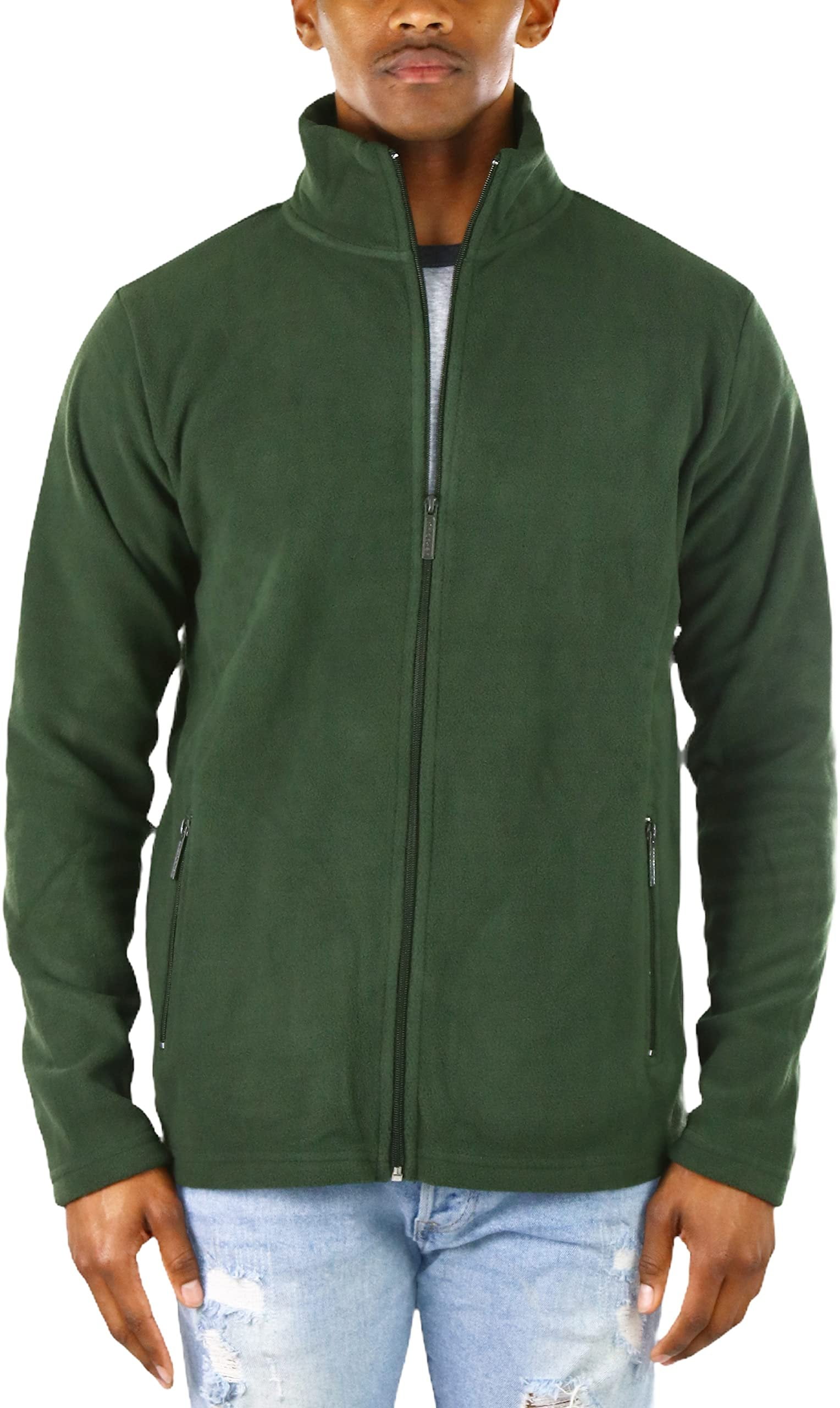 ToBeInStyle Men's Zip Up Long Sleeve High Collar Polar Fleece Jacket ...