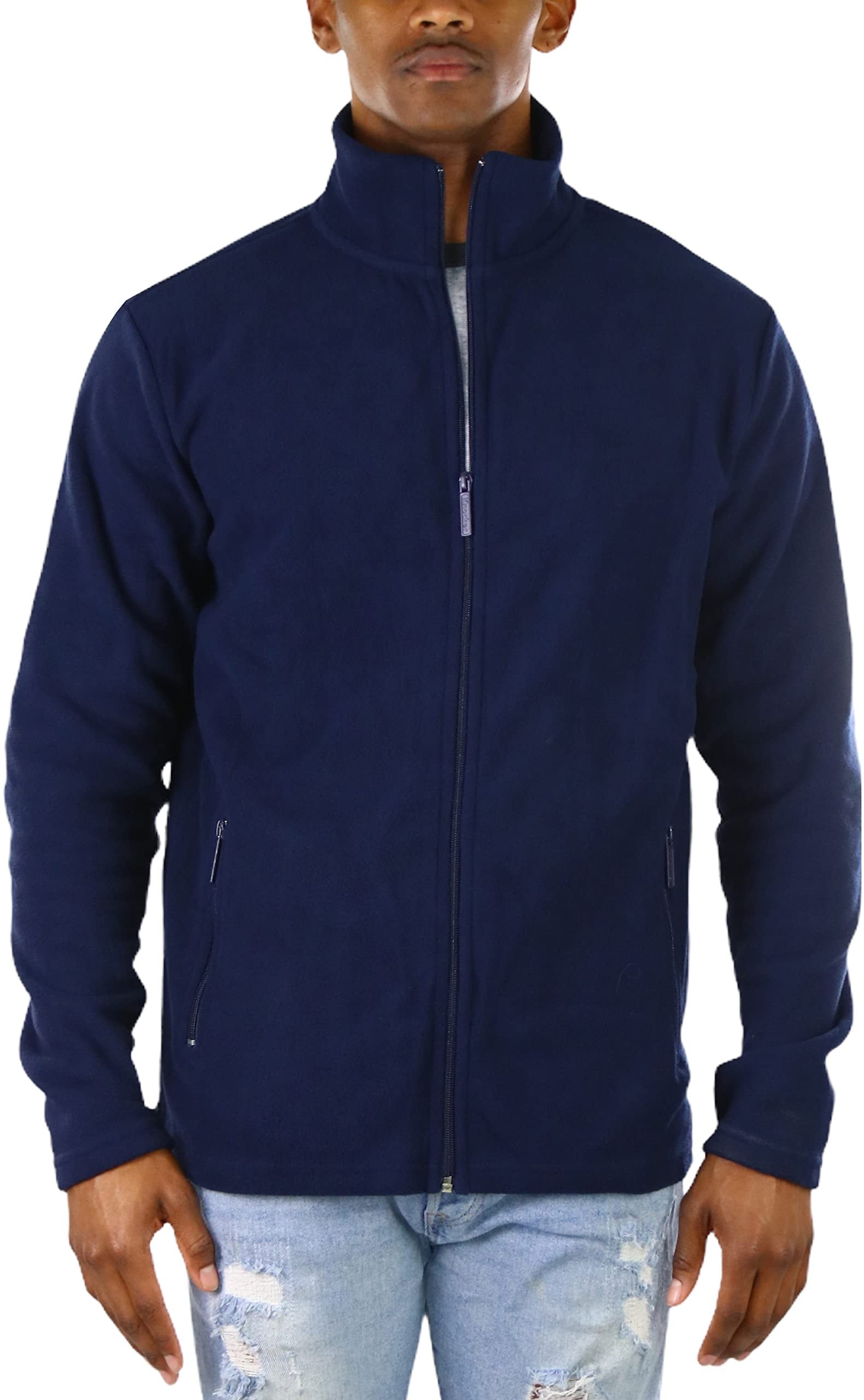 ToBeInStyle Men's Zip Up Long Sleeve High Collar Polar Fleece Jacket ...