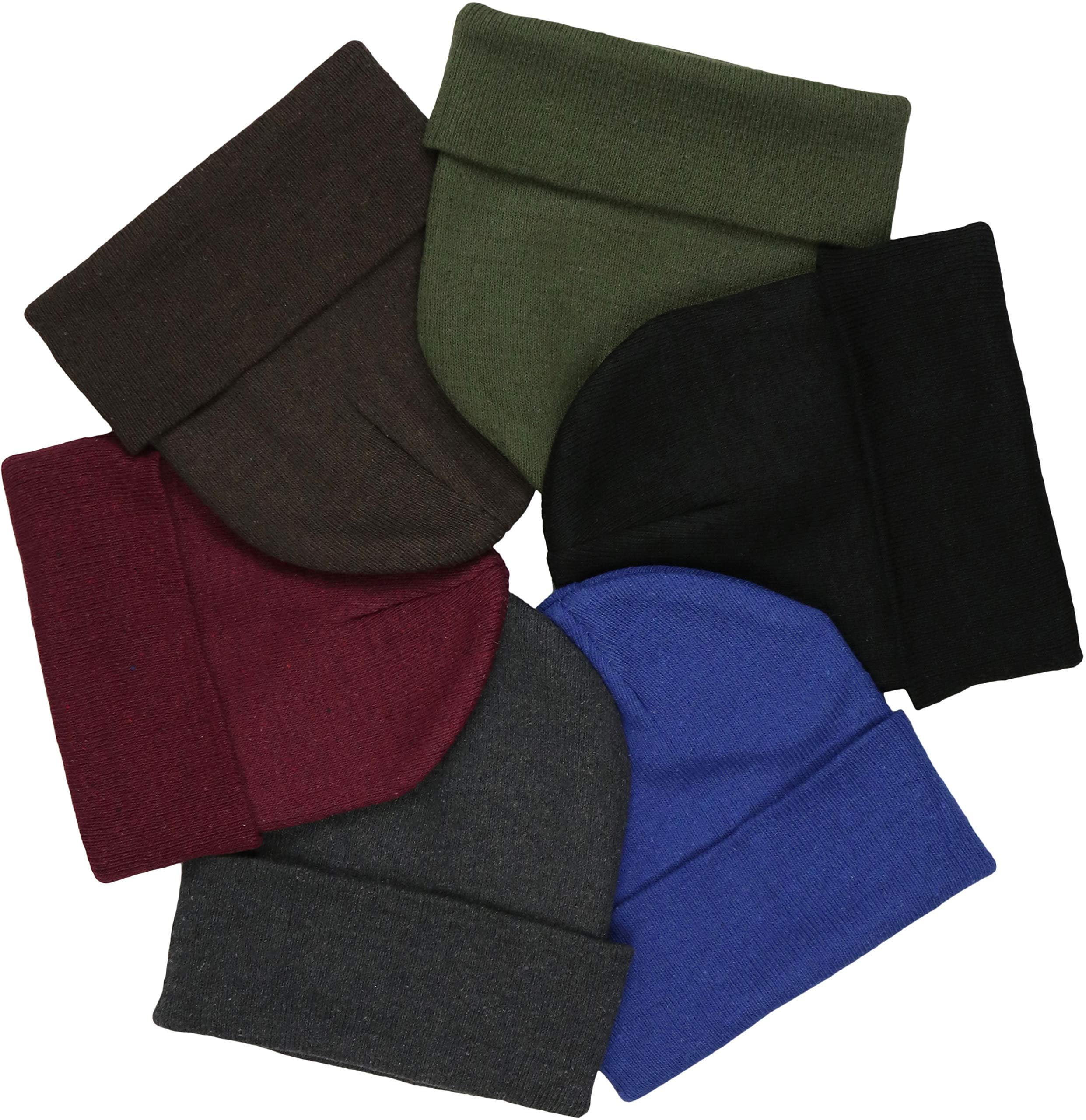 ToBeInStyle Mens 6-Pack Double Layered Warm, Stylish Winter Beanies ...