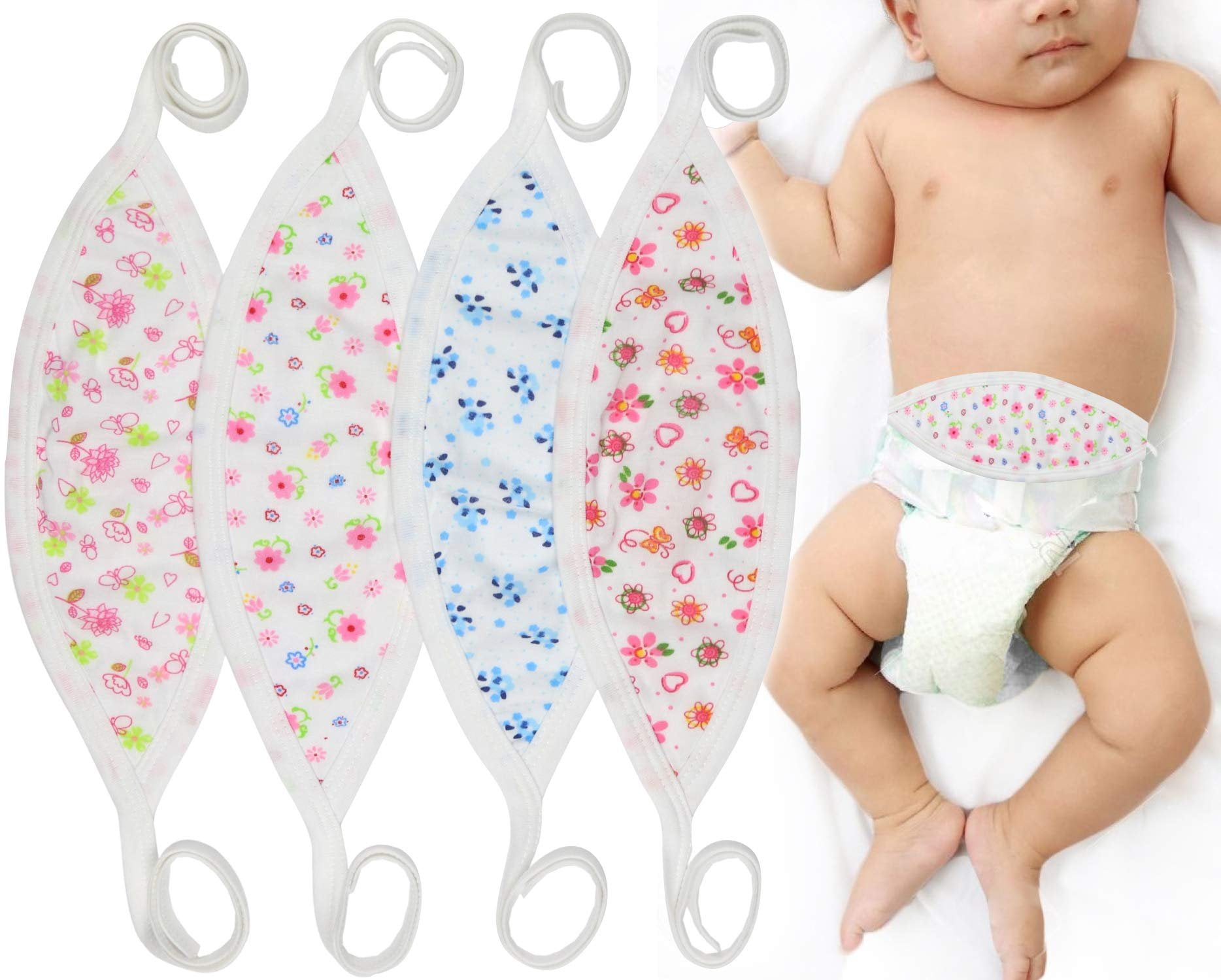 ToBeInStyle Newborn Babies' 4 Pack Ultra-Soft Cotton Baby Umbilical ...