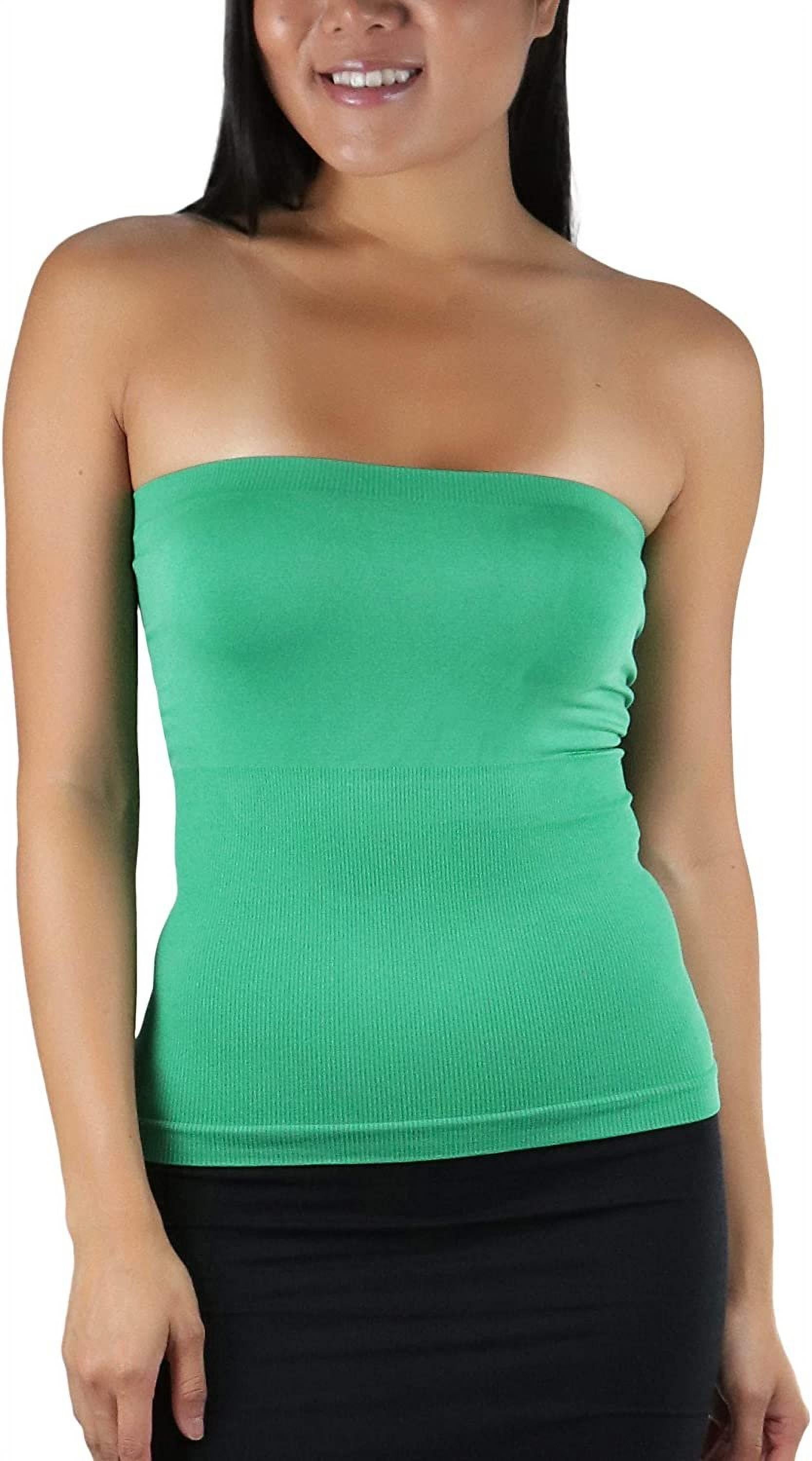 ToBeInStyle Seamless Layering Tube Top with Built-in Shelf Bra ...