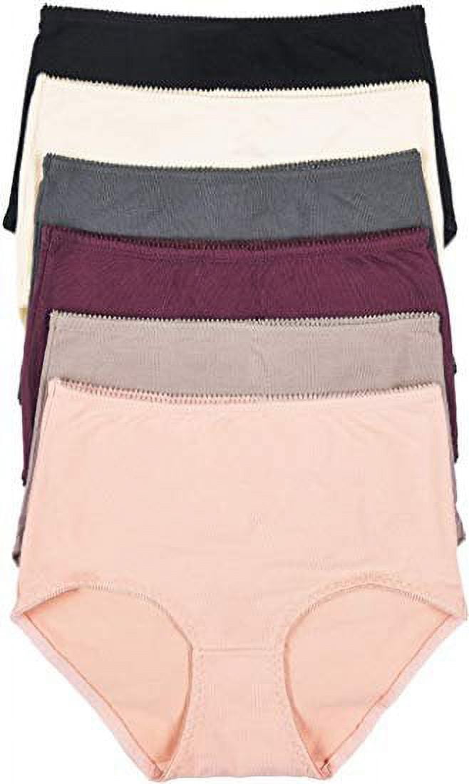 ToBeInStyle Women's 6 Pack High Waisted Control Briefs - Simple Basic ...
