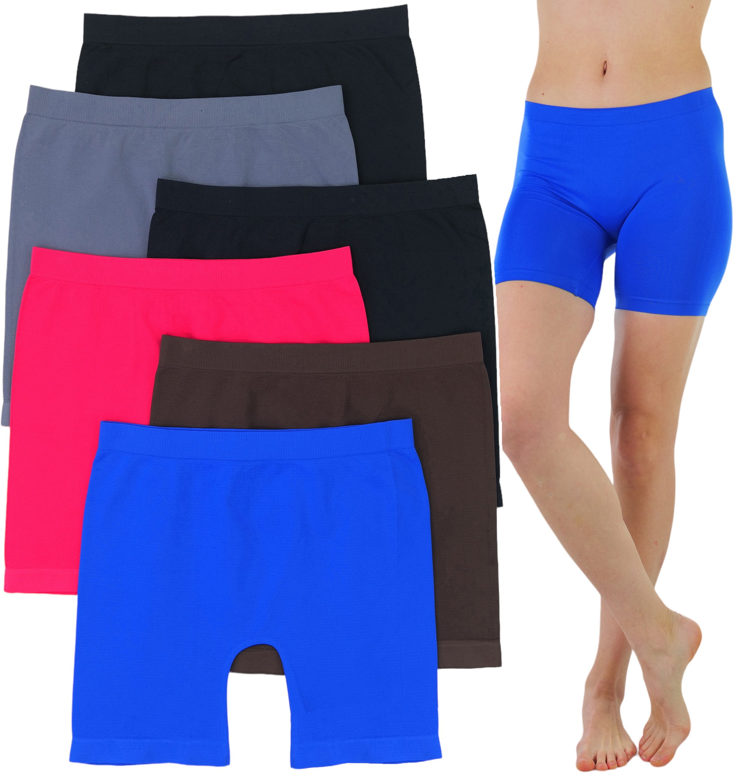 ToBeInStyle Women's 6 Pairs of Seamless Spandex Layering Under Skirts ...