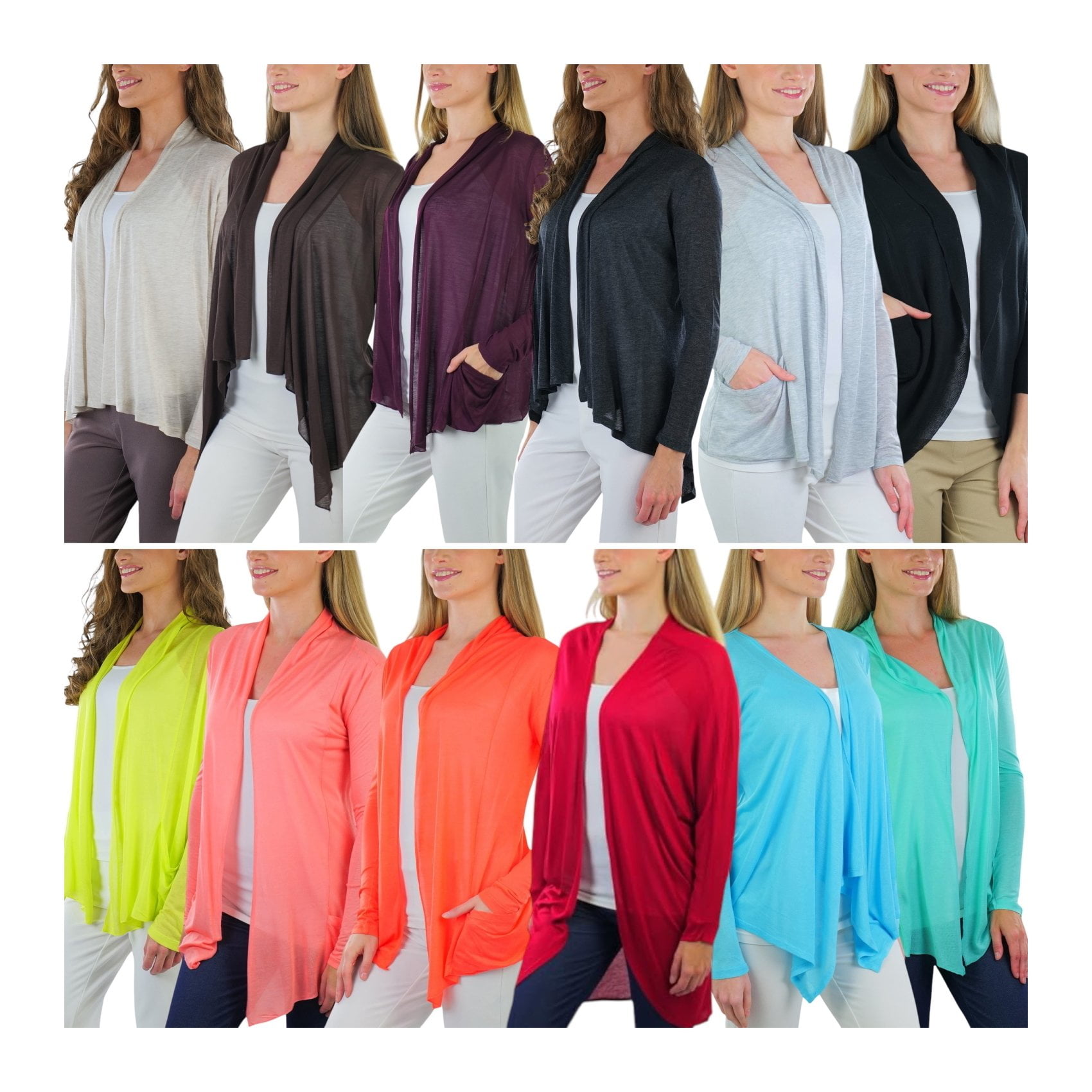 ToBeInStyle Women's Pack of 5 Randomly Selected Long Sleeve Cardigans ...