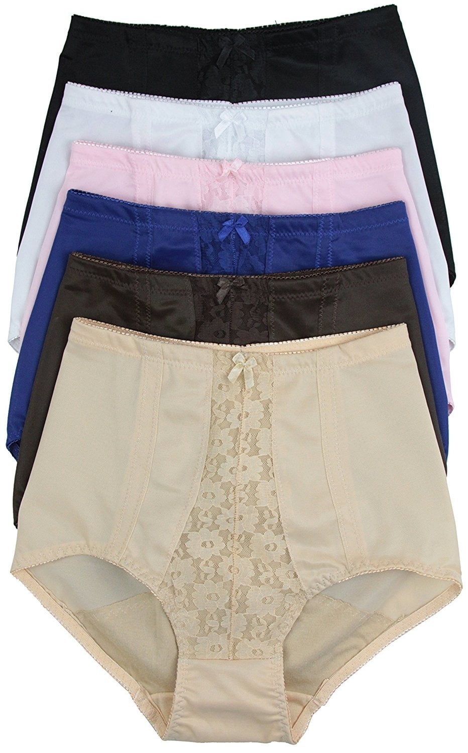 ToBeInStyle Women's Pack of 6 High Waisted Control Briefs - Walmart.com