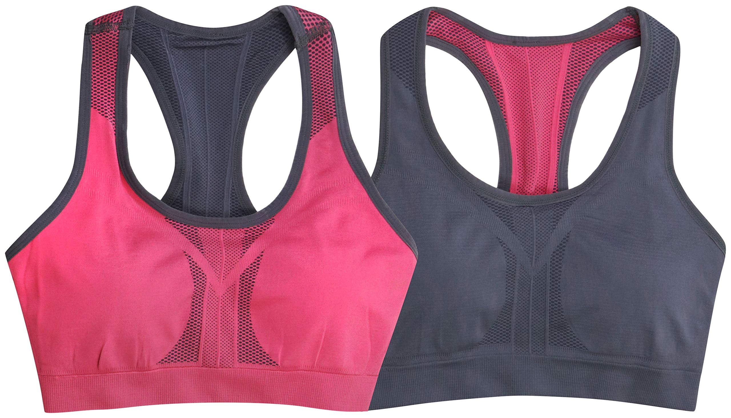 ToBeInStyle Women's Medium, Hot Pink/Grey Reversible Compression Double ...