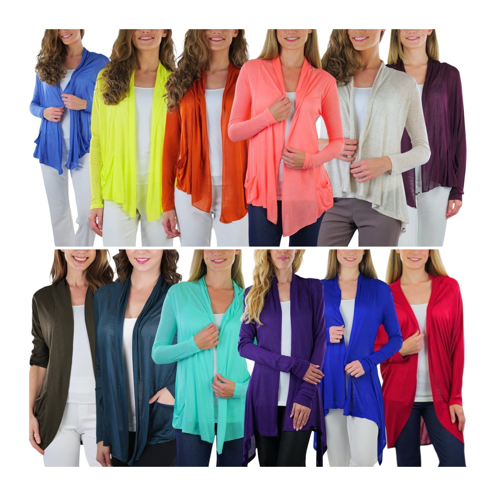 ToBeInStyle Women's Single Randomly Selected Long Sleeve Cardigans ...